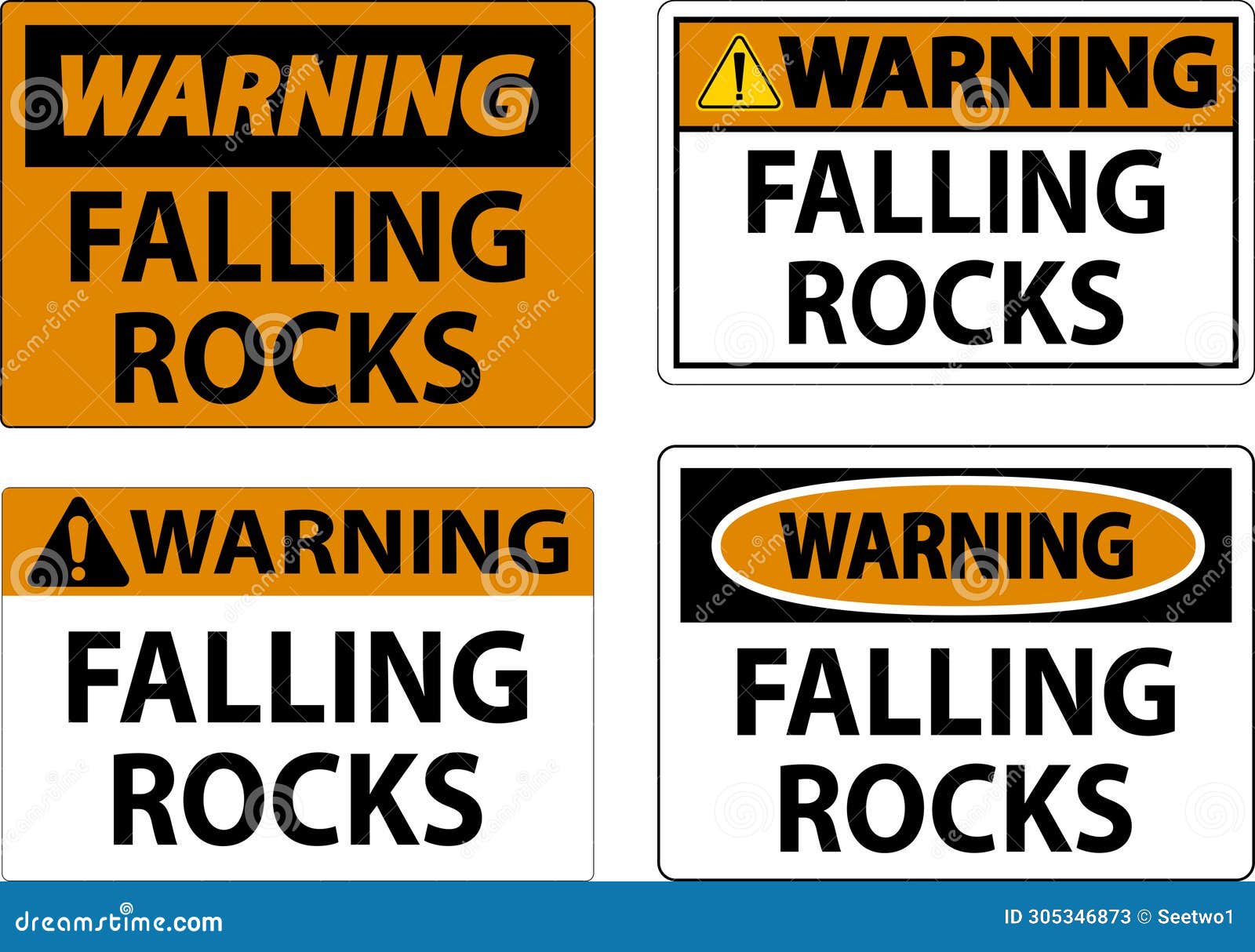 Warning Sign, Falling Rocks Stock Vector - Illustration of dirt ...