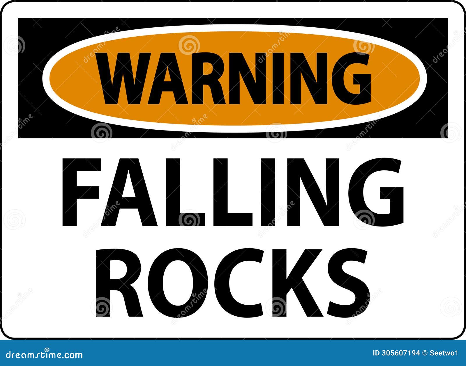 Warning Sign, Falling Rocks Stock Vector - Illustration of landslide ...