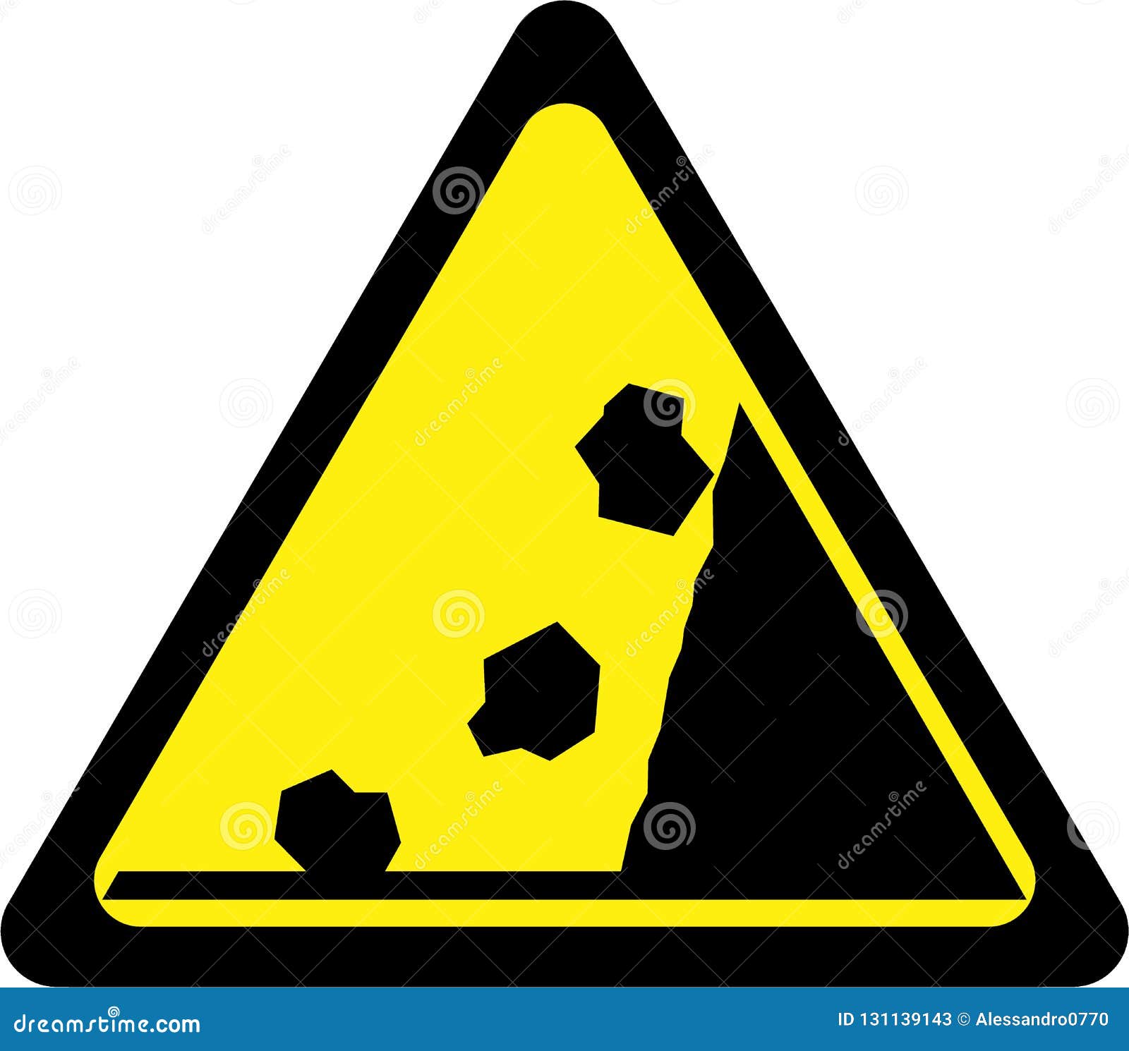 Falling Rocks Icon Cliff Collapse Debris Break Off Dangers Vector Black ...