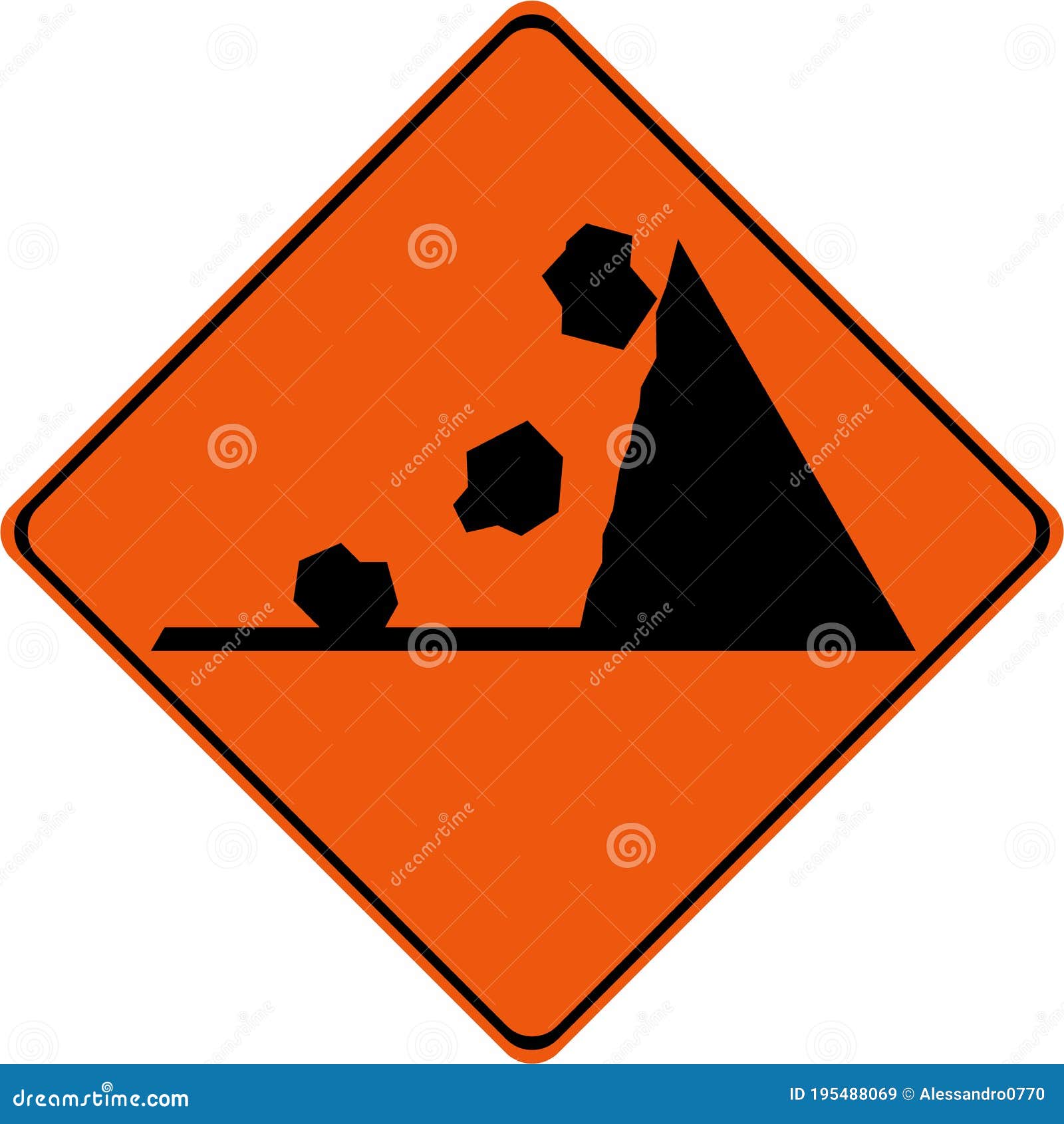 Falling Rocks Colored Icon. Element Of Road Signs And Junctions Icon ...
