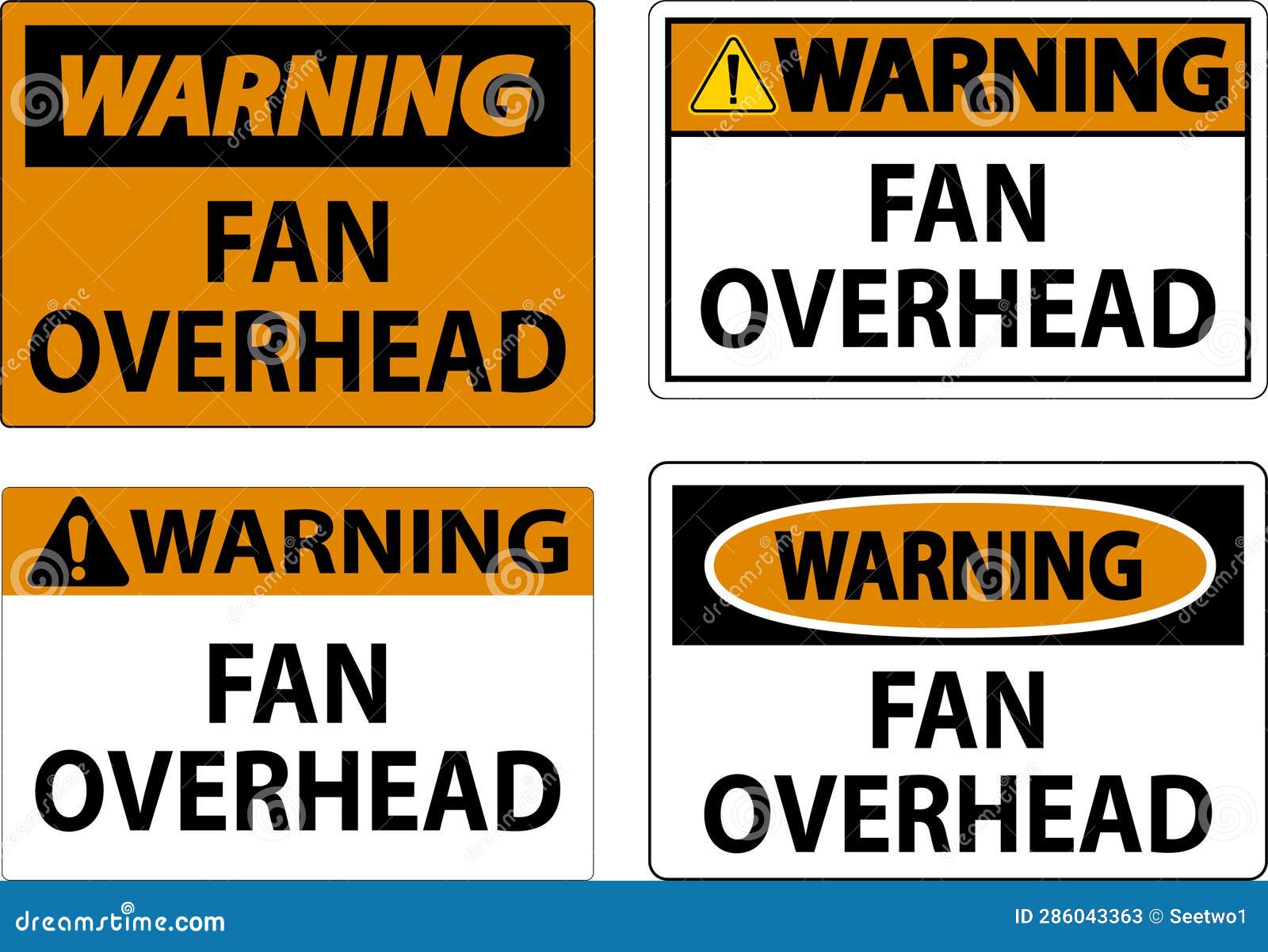 Warning Sign Fan Overhead stock vector. Illustration of overhead ...