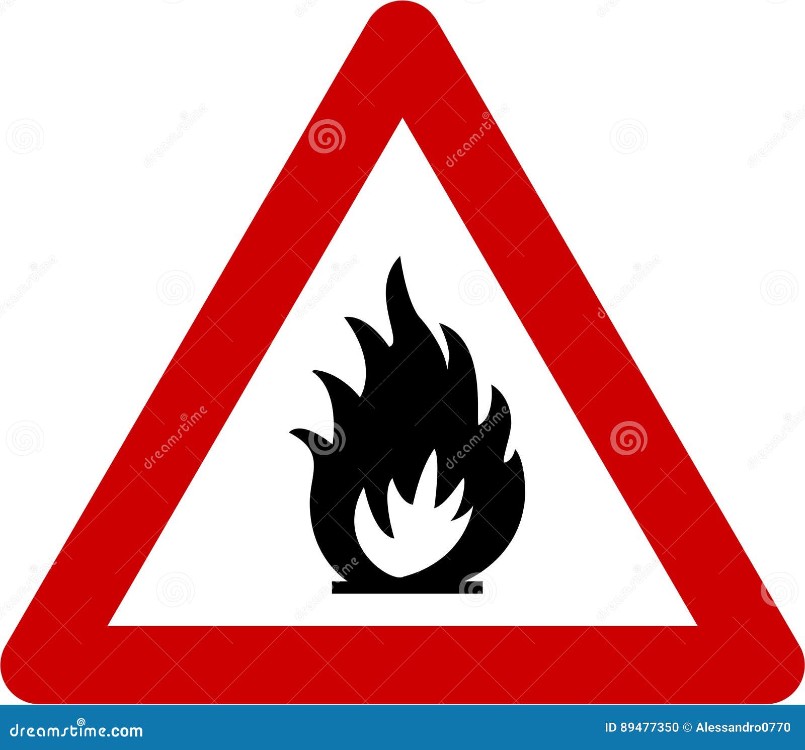 Warning sign with fire stock illustration. Illustration of information ...