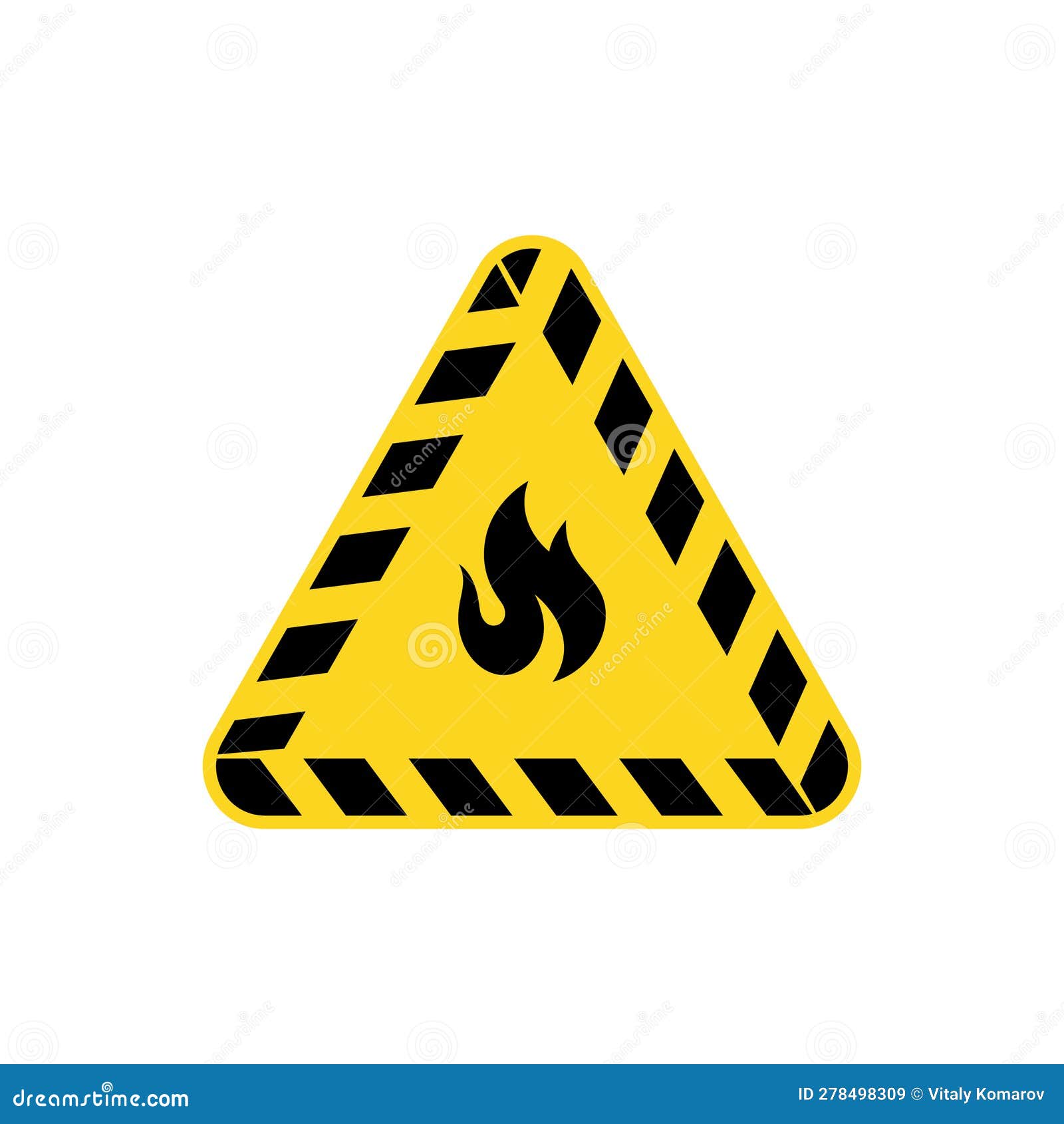 Warning Sign with a Flame Symbol. Sign with a Flame Symbol and Safety ...