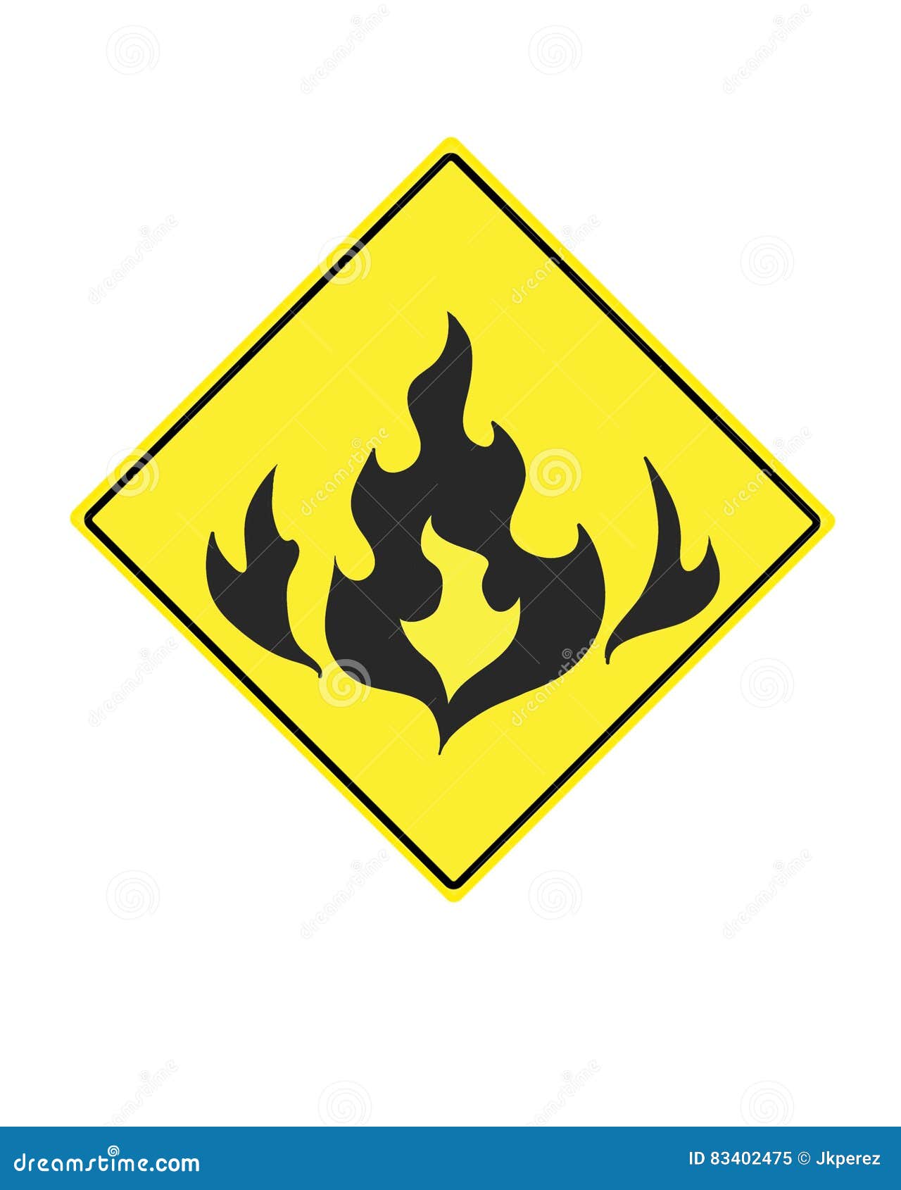 Warning Sign for Flammable Compounds Stock Illustration - Illustration ...