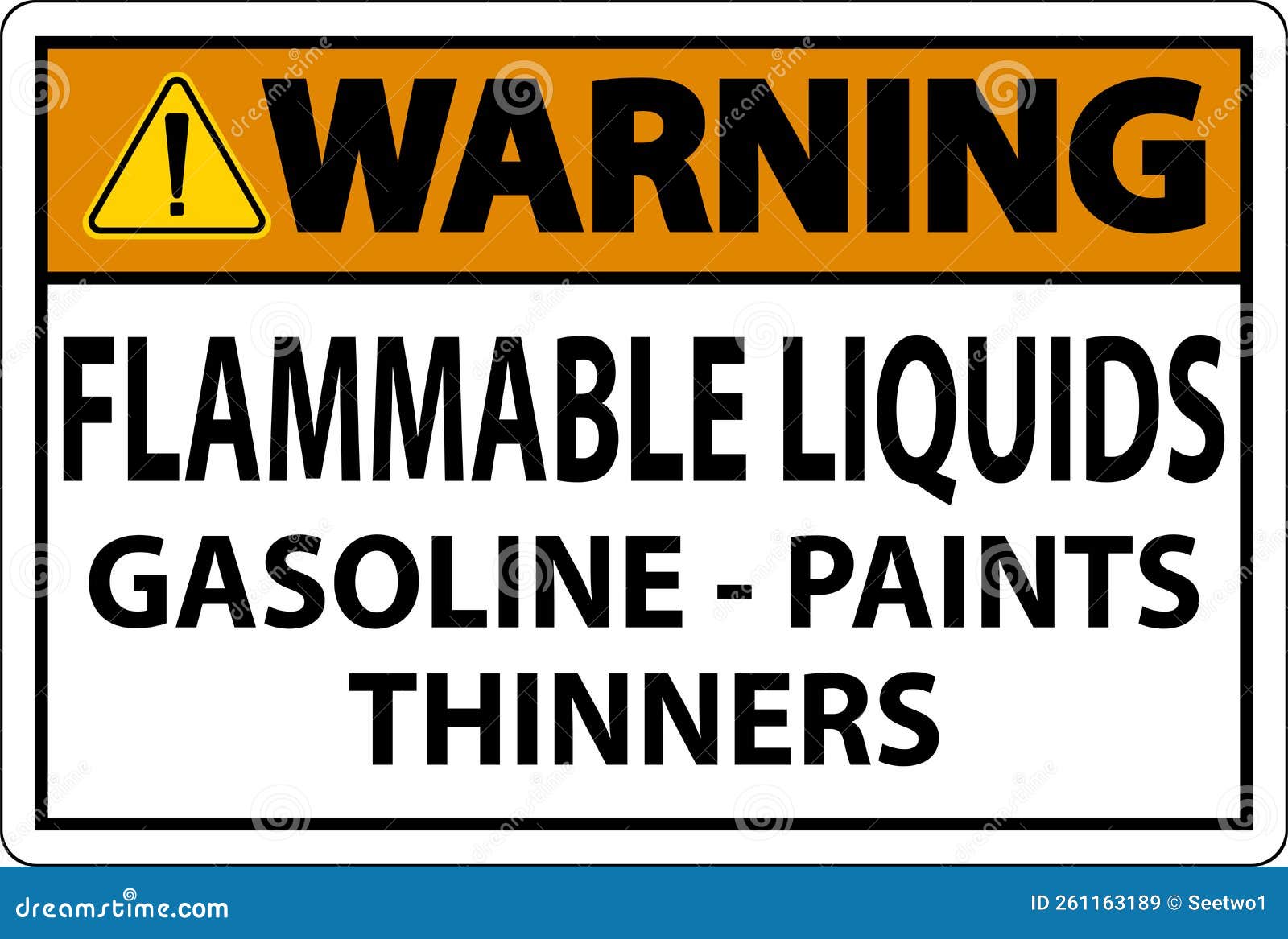 Warning Sign Flammable Liquids, Gasoline, Paints, Thinners Stock Vector ...