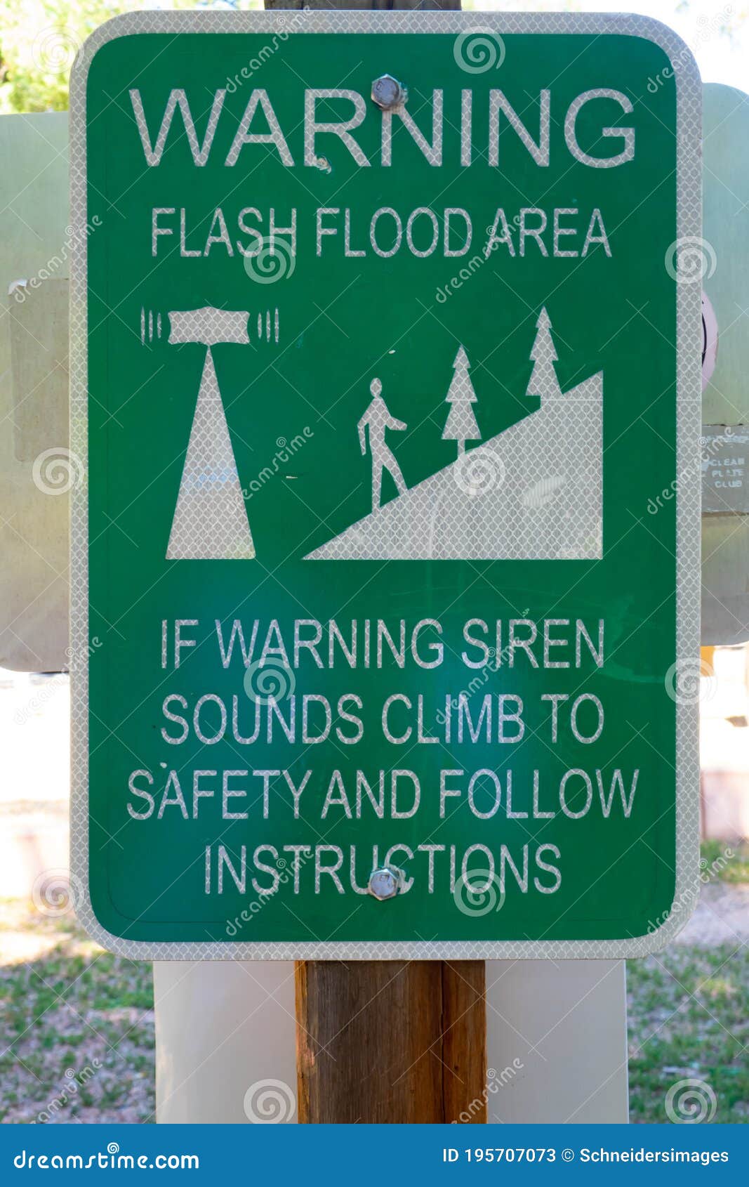 Warning Sign in a Flash Flood Area Stock Image - Image of warning ... Warning Sign in a Flash Flood Area Stock Image - Image of warning ...