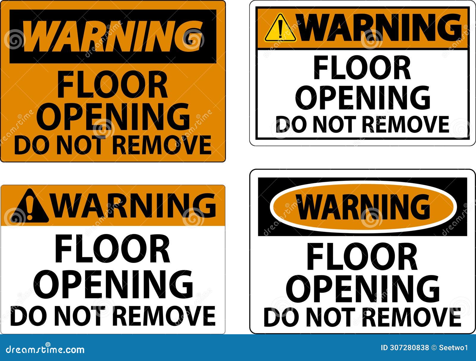 Warning Sign, Floor Opening Do Not Remove Stock Vector - Illustration ...