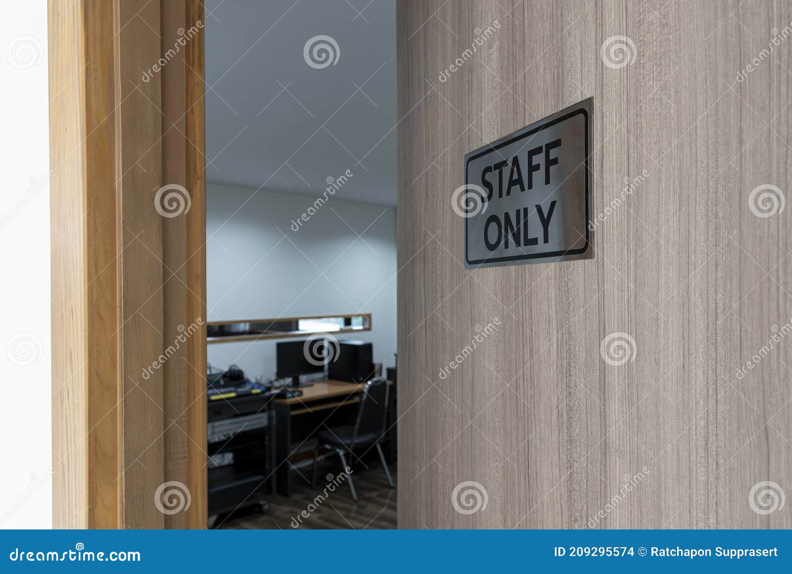 Warning Sign in Front of the Door with a Message for Staff only with ...