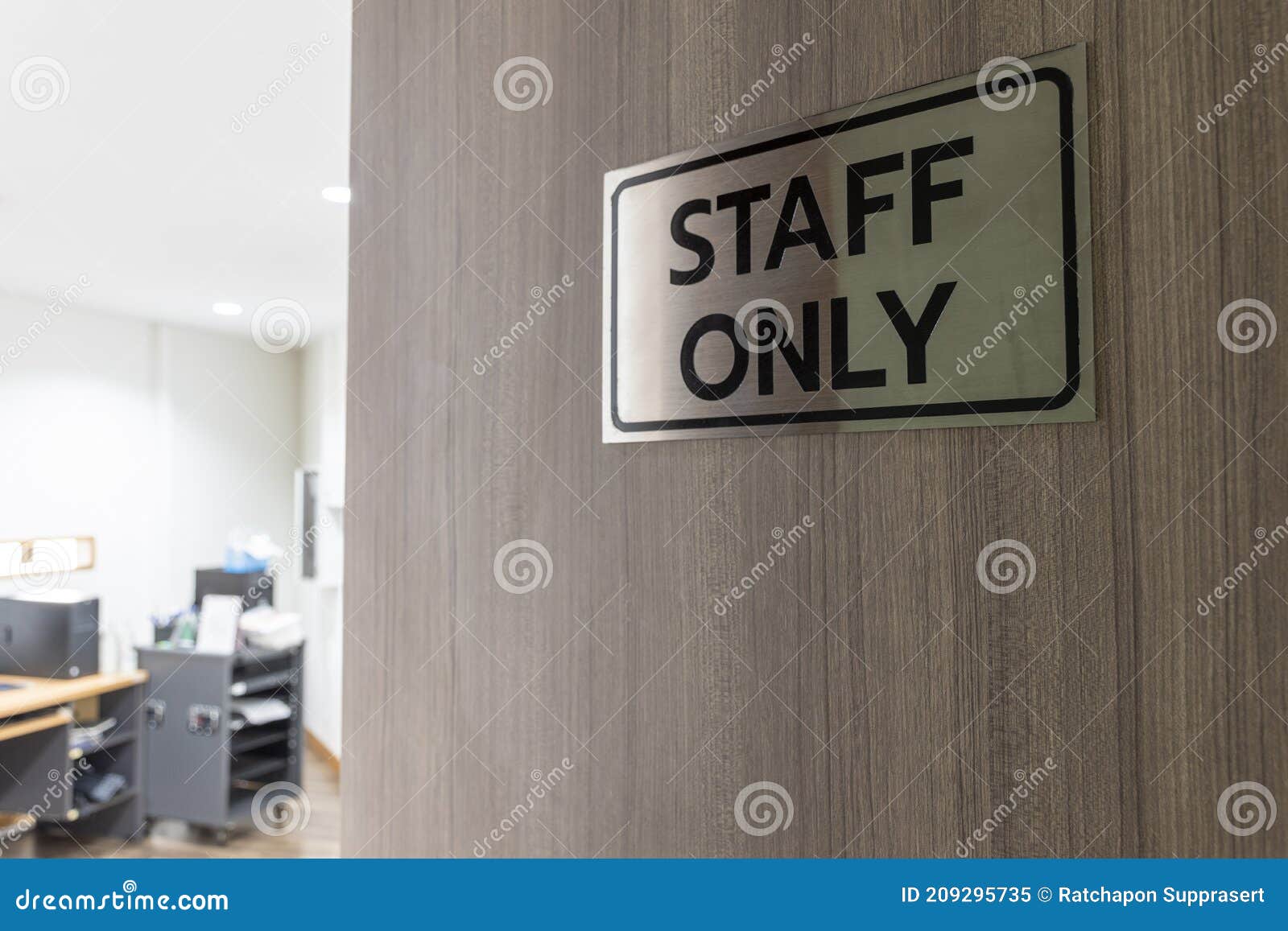 Warning Sign in Front of the Door with a Message for Staff only with ...
