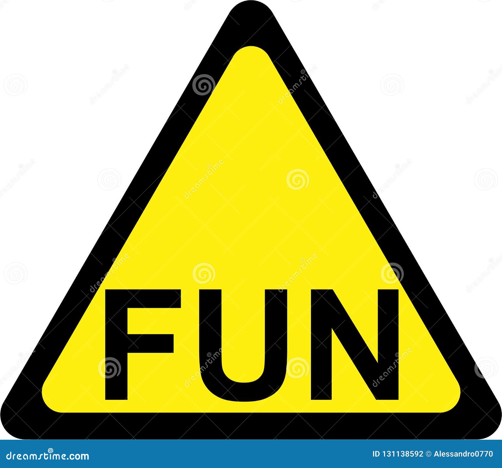 Warning sign with fun text stock illustration. Illustration of beware ...