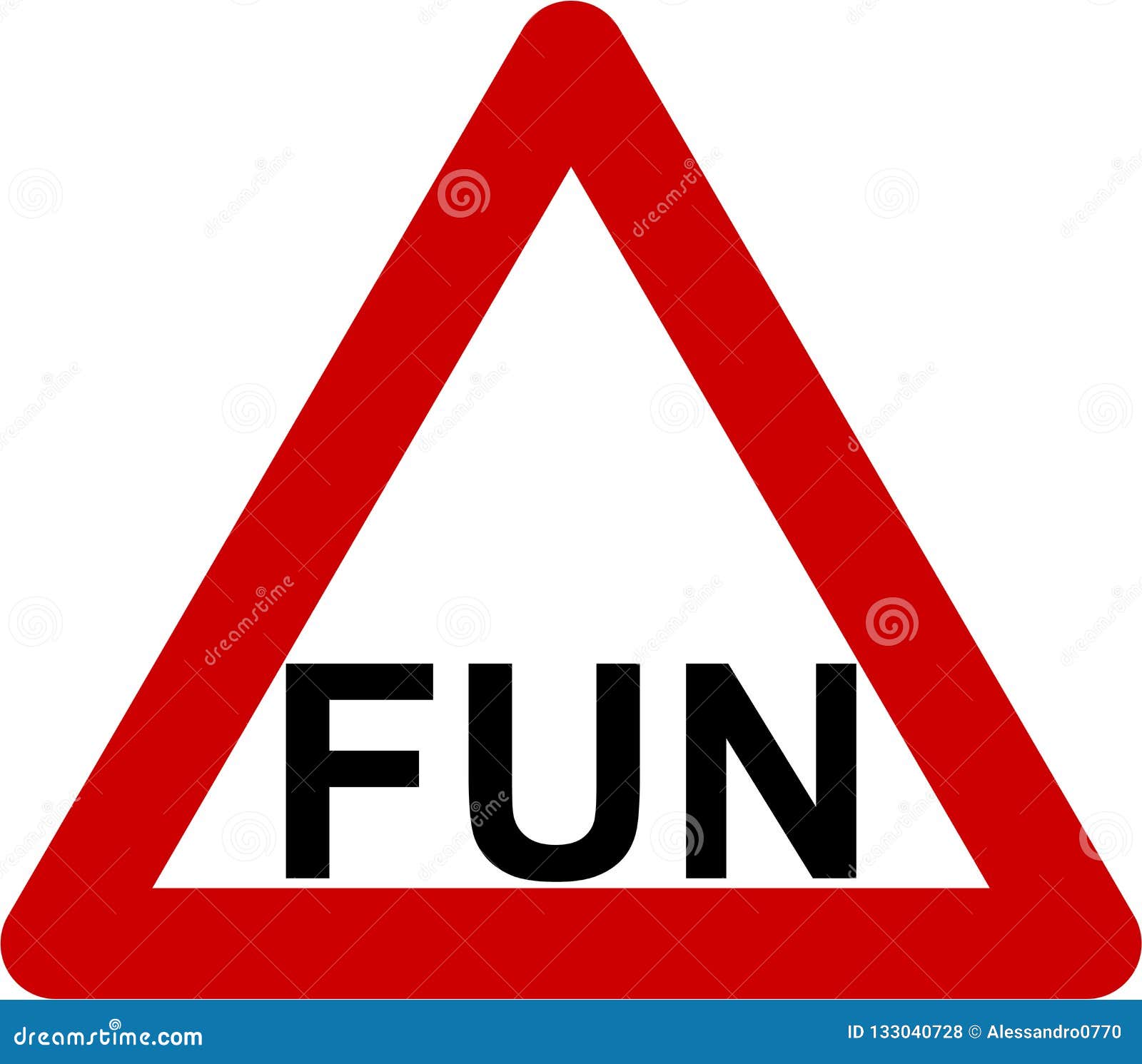 Warning sign with fun text stock illustration. Illustration of ...