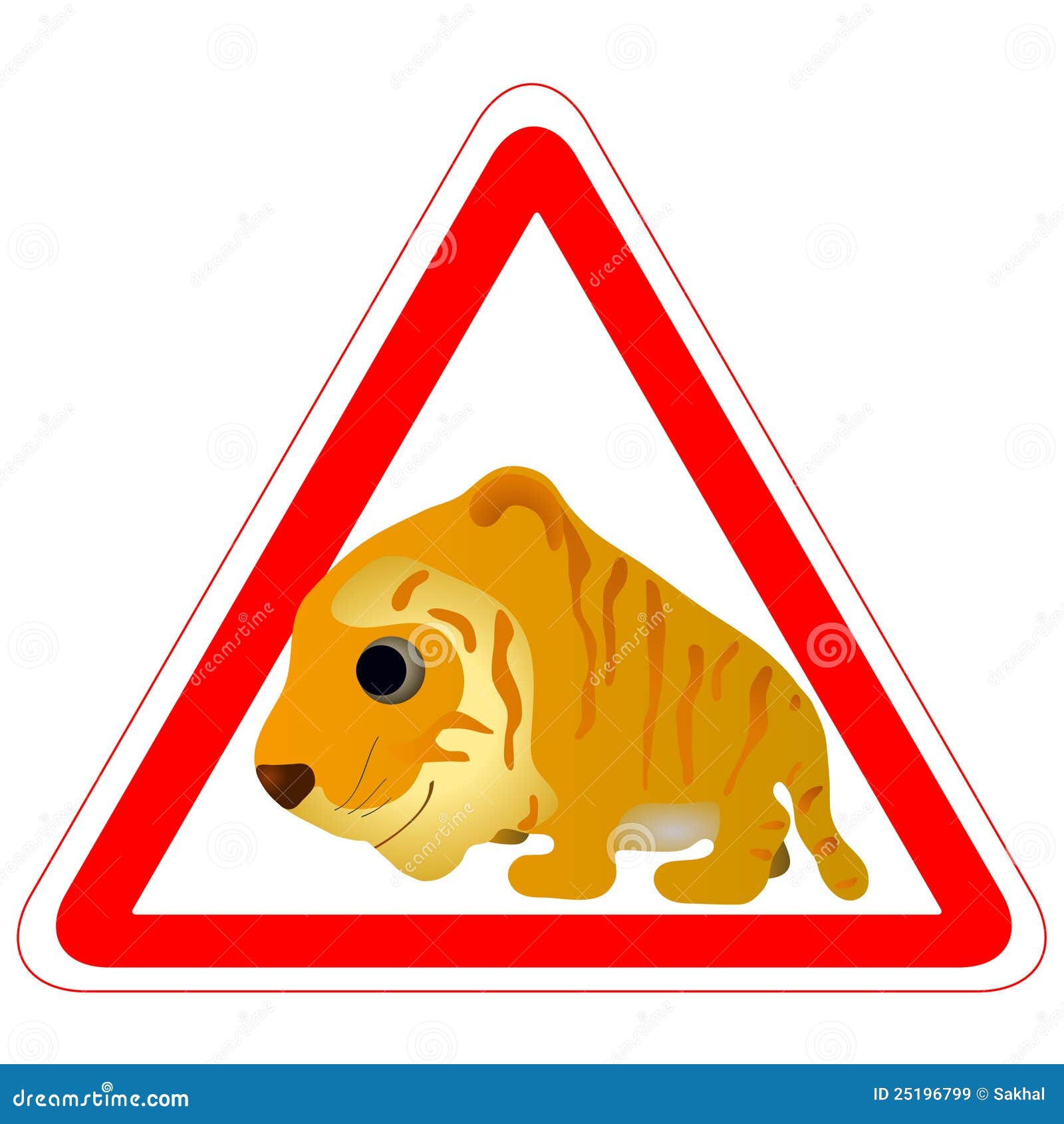 Tiger Warning Sign Vector Illustration | CartoonDealer.com #2833174