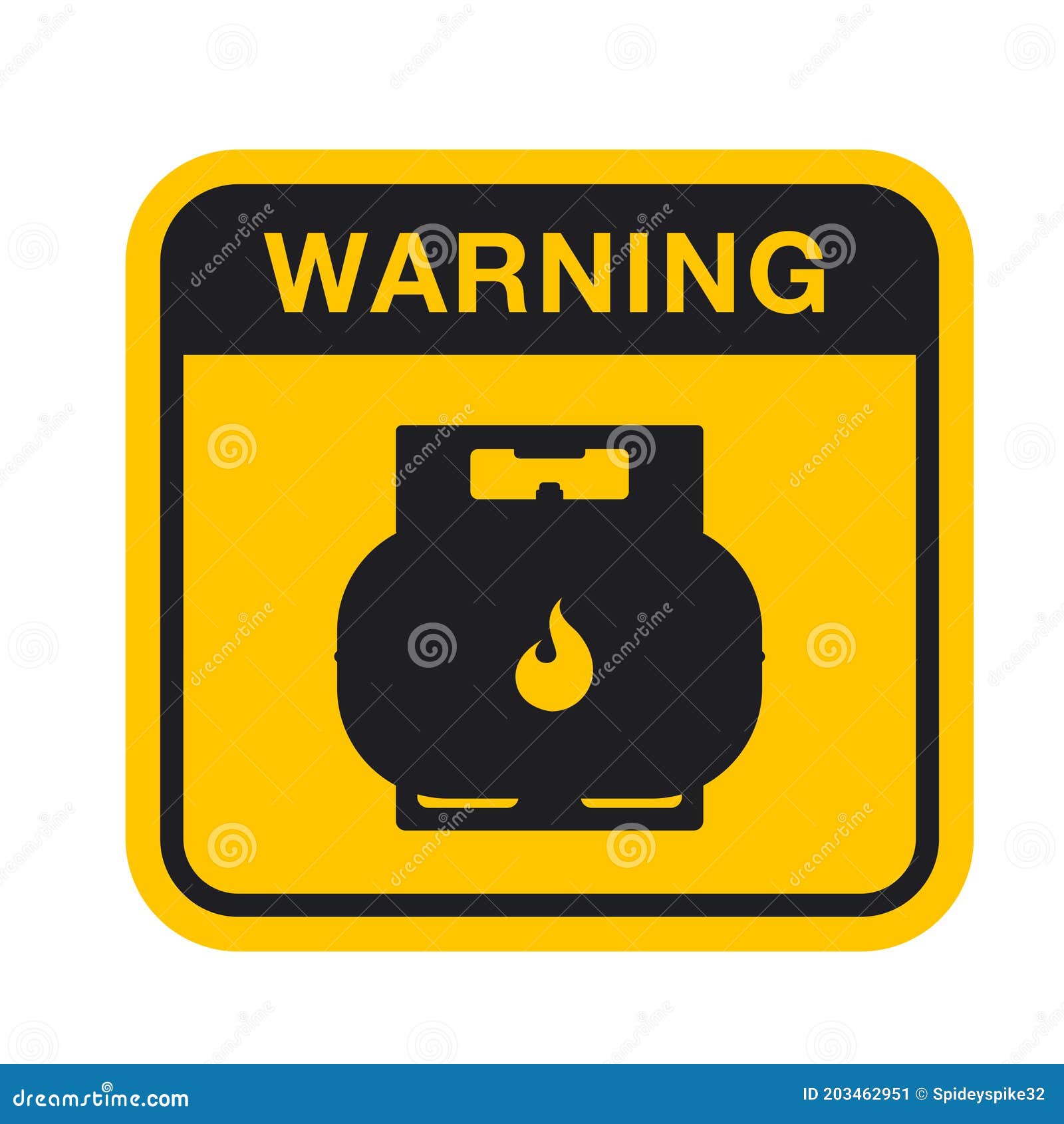 Warning Sign of Gas Cylinder. Isolated Vector Illustration Stock Vector ...