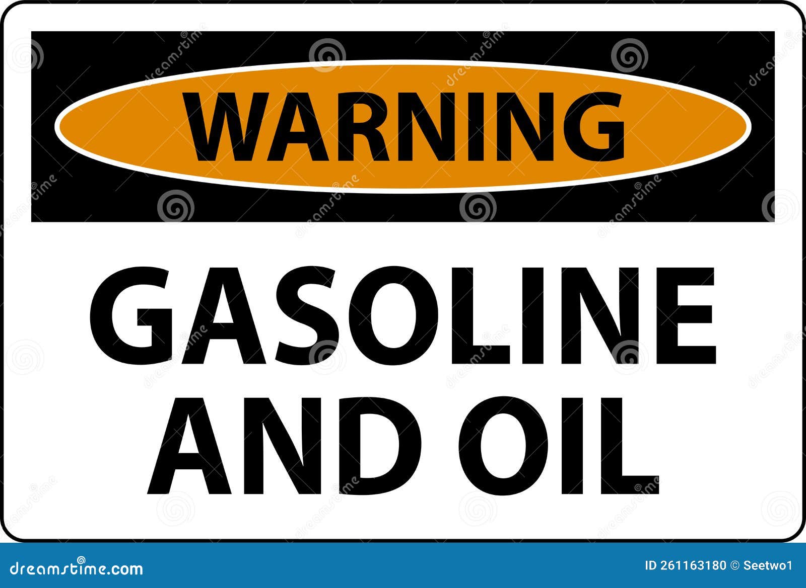 Warning Sign Gasoline and Oil on White Background Stock Vector ...
