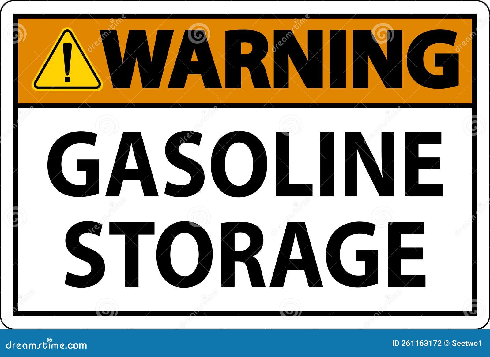Warning Sign Gasoline Storage on White Background Stock Vector ...