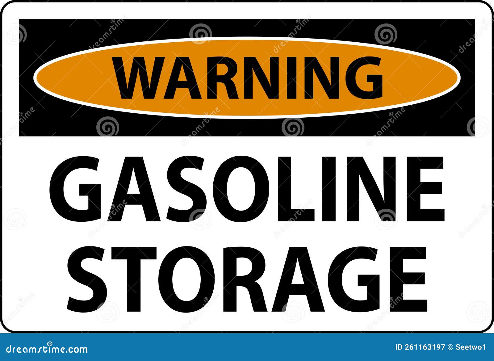 Warning Sign Gasoline Storage on White Background Stock Vector ...