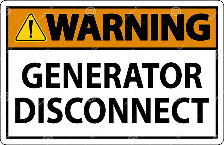 Warning Sign Generator Disconnect Stock Vector - Illustration of ...