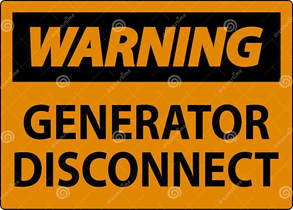 Warning Sign Generator Disconnect Stock Vector - Illustration of icon ...