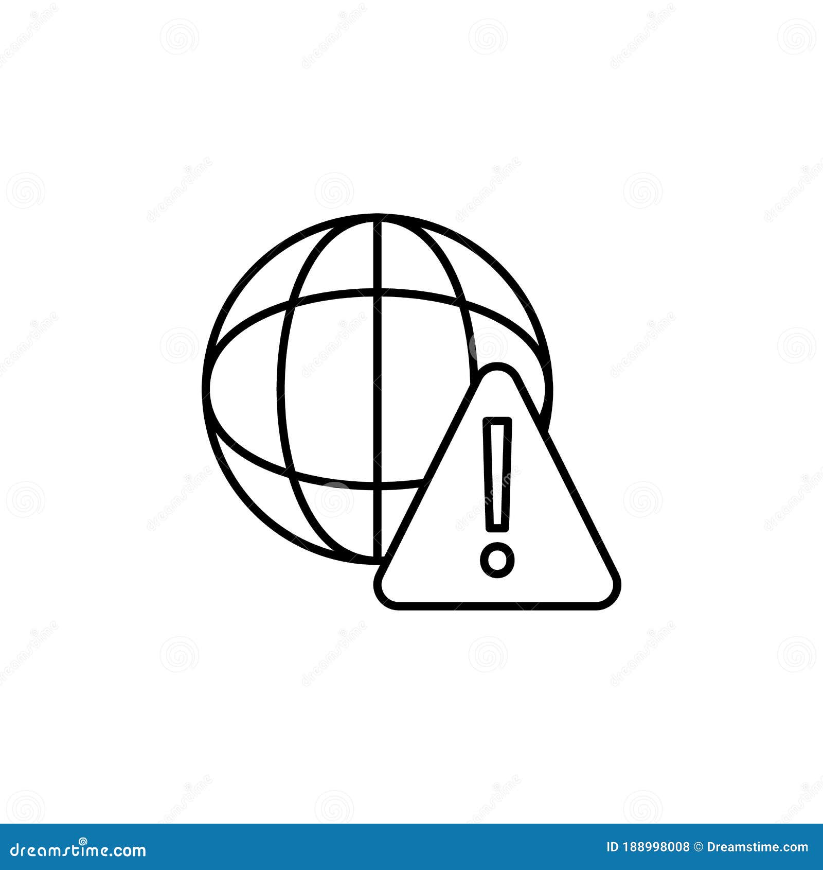 Warning Sign in Globe Icon. Element of Cyber Security Icon for Mobile ...