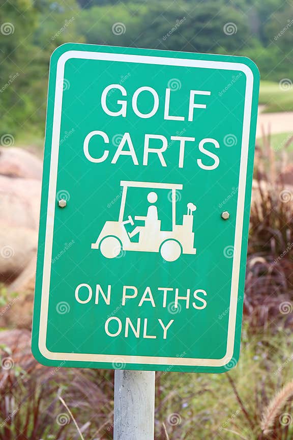 The Warning Sign of Golf Carts on Paths only, for Protecting Green ...