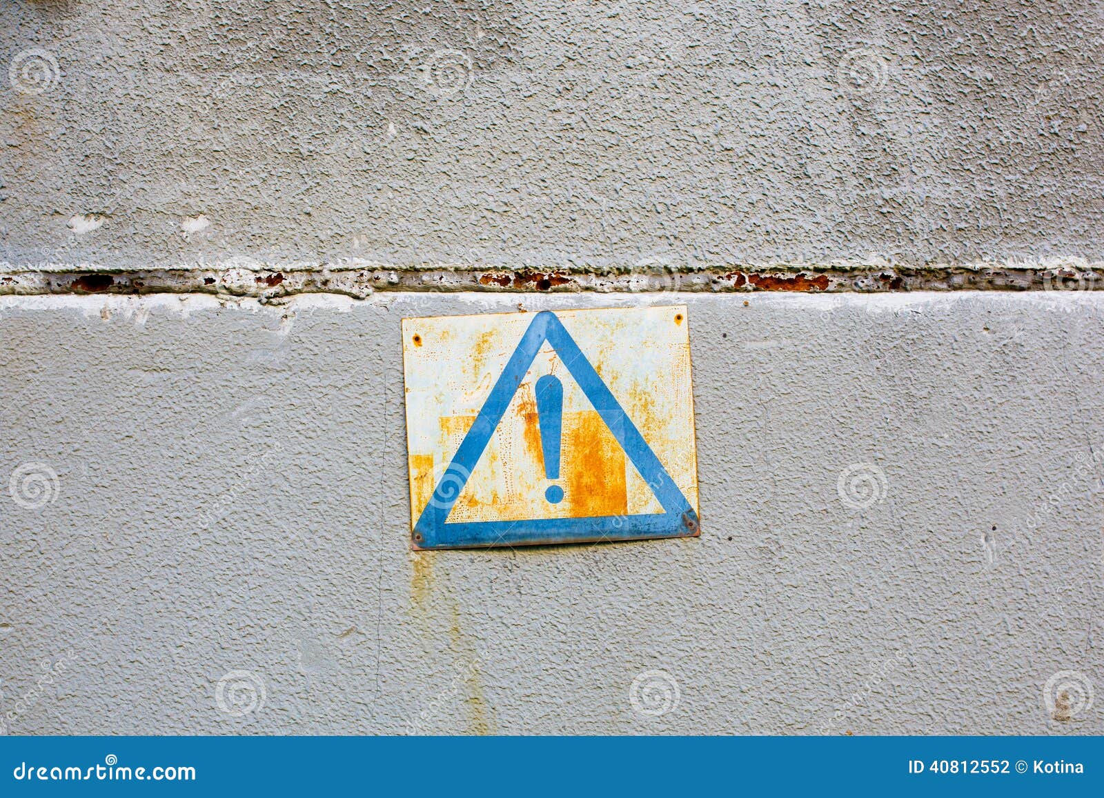 Creepy Warning Sign Overgrown With Lichen And Moss Royalty-Free Stock ...
