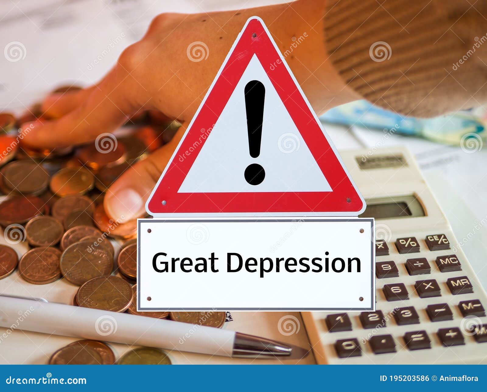 Warning Sign Great Depression Coronavirus Stock Photo - Image of sign ...