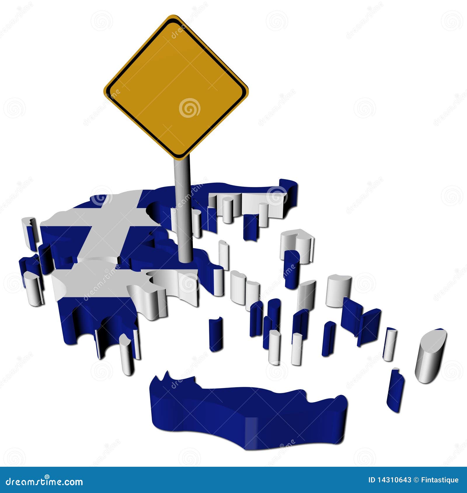 Warning Sign on Greece Map Flag Stock Illustration - Illustration of ...