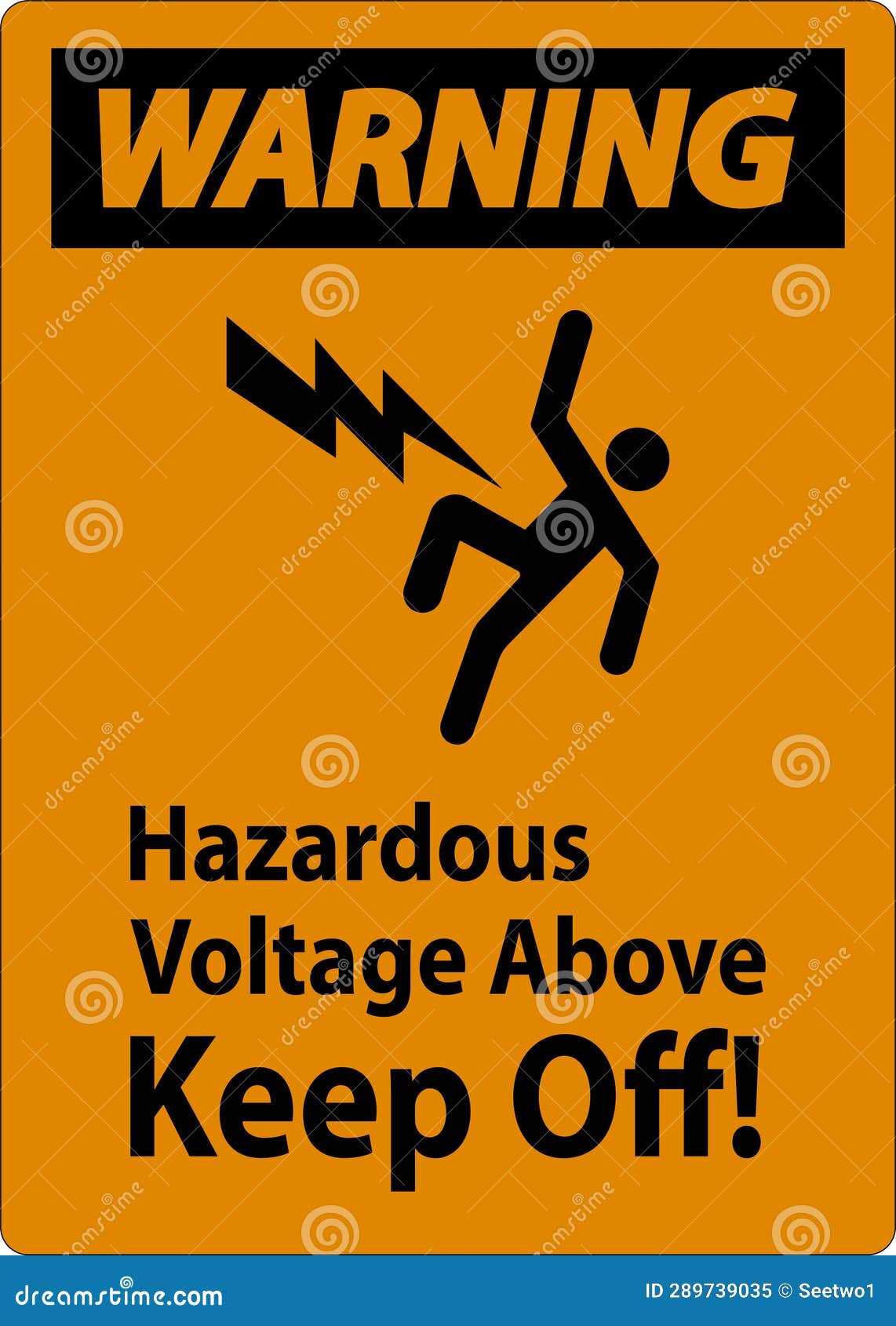 Warning Sign - Hazardous Voltage Above Keep Off Stock Vector ...