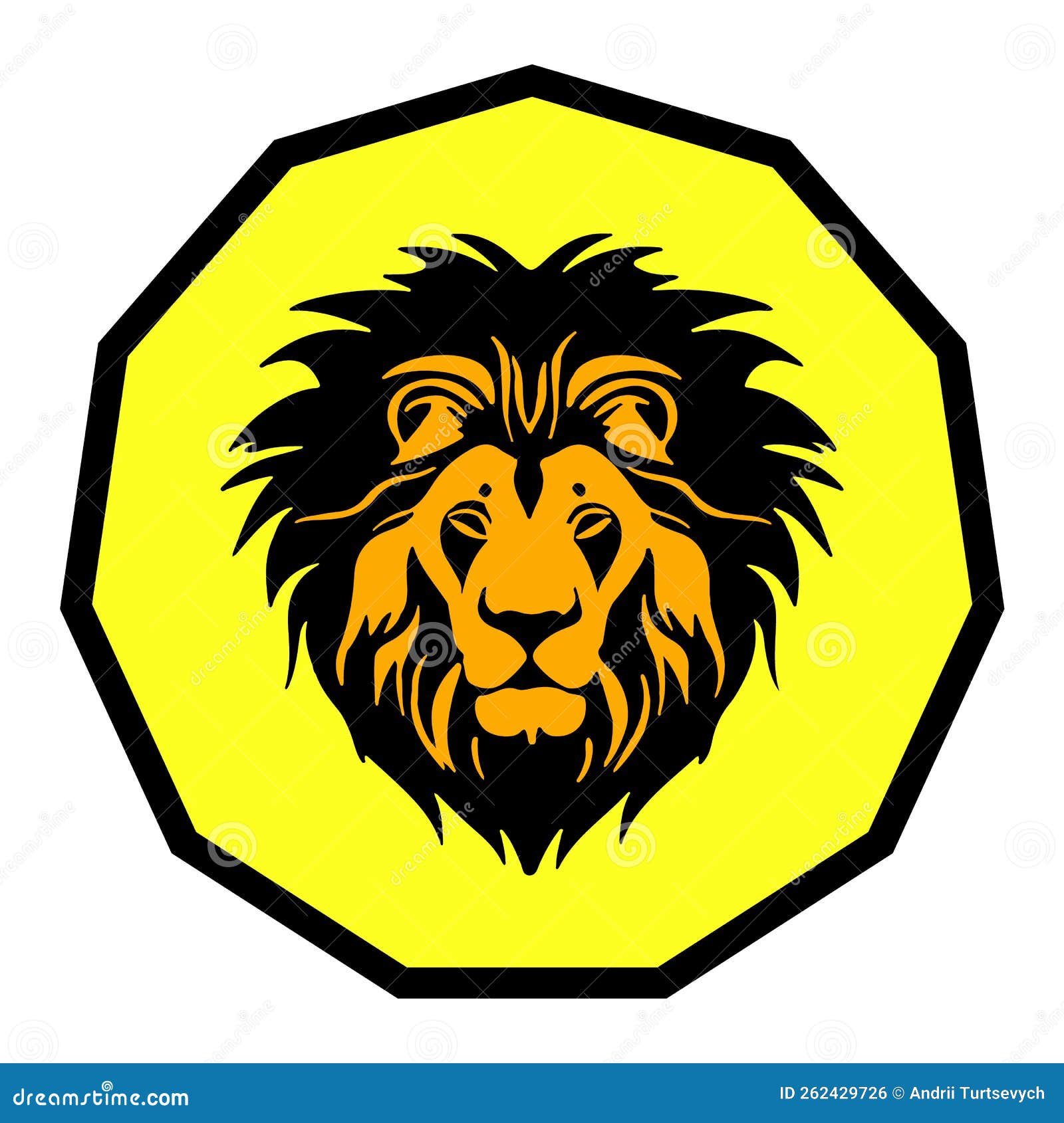 Warning Sign with the Head of a Lion, Vector Quality Stock Vector ...