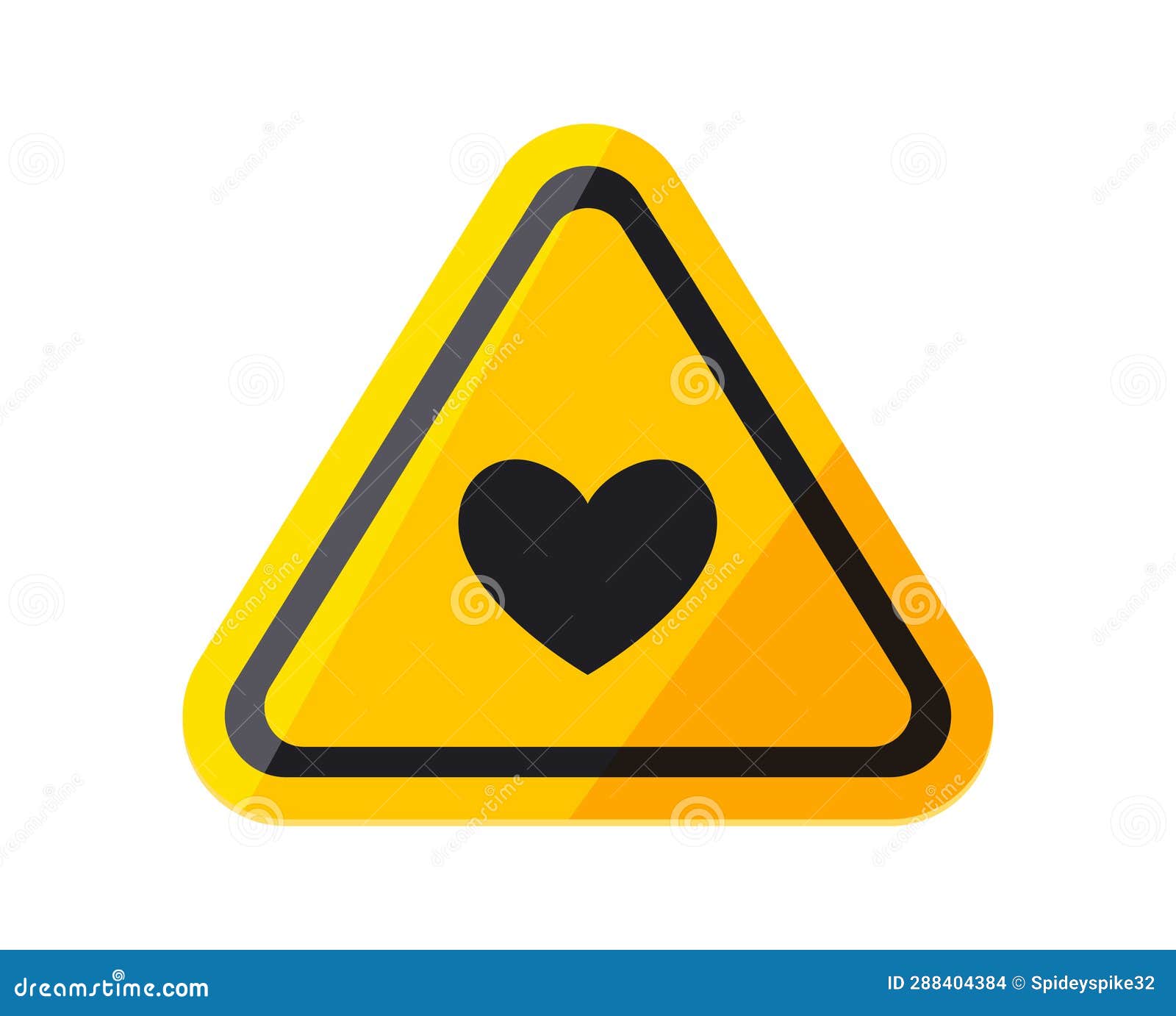 A Warning Sign of the Heart. Isolated Vector Illustration Stock ...
