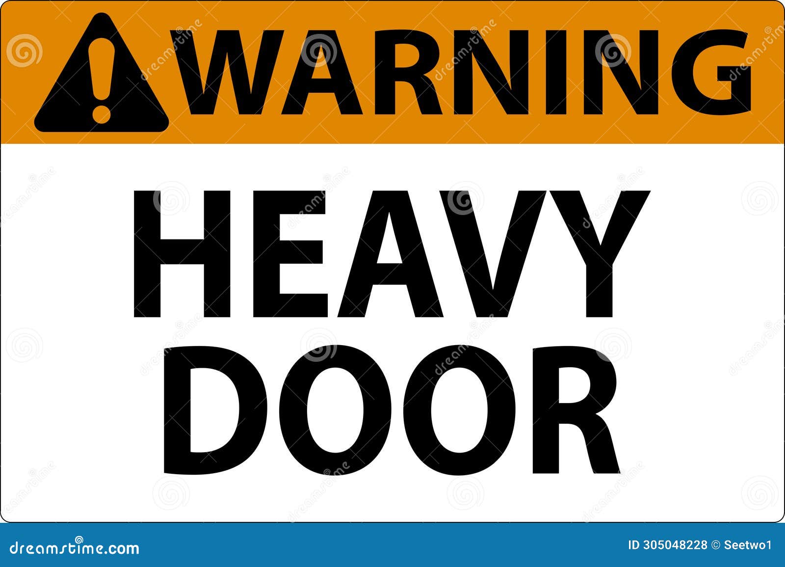 Warning Sign, Heavy Door stock vector. Illustration of heavy - 305048228