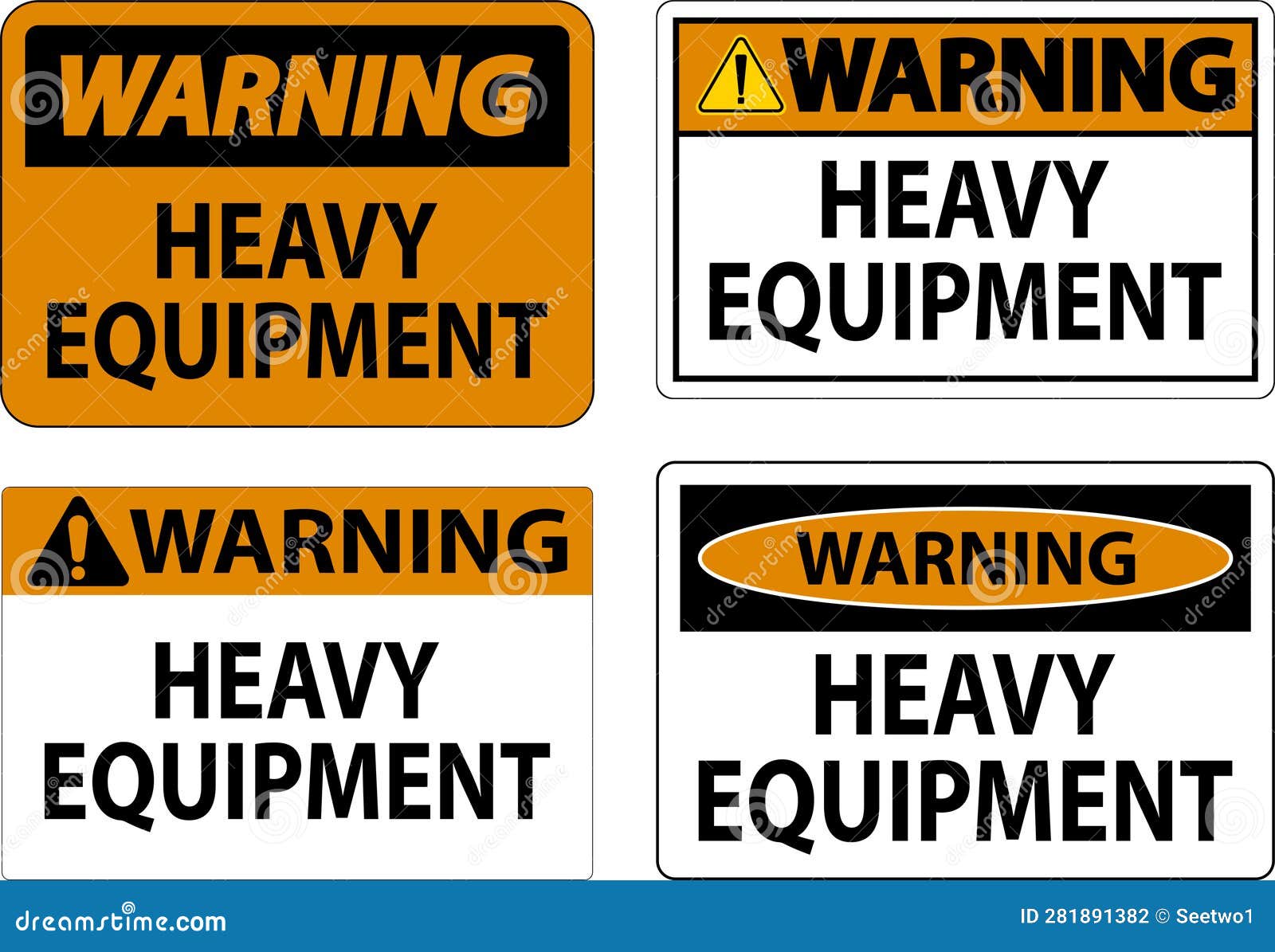Warning Sign Heavy Equipment on White Background Stock Vector ...