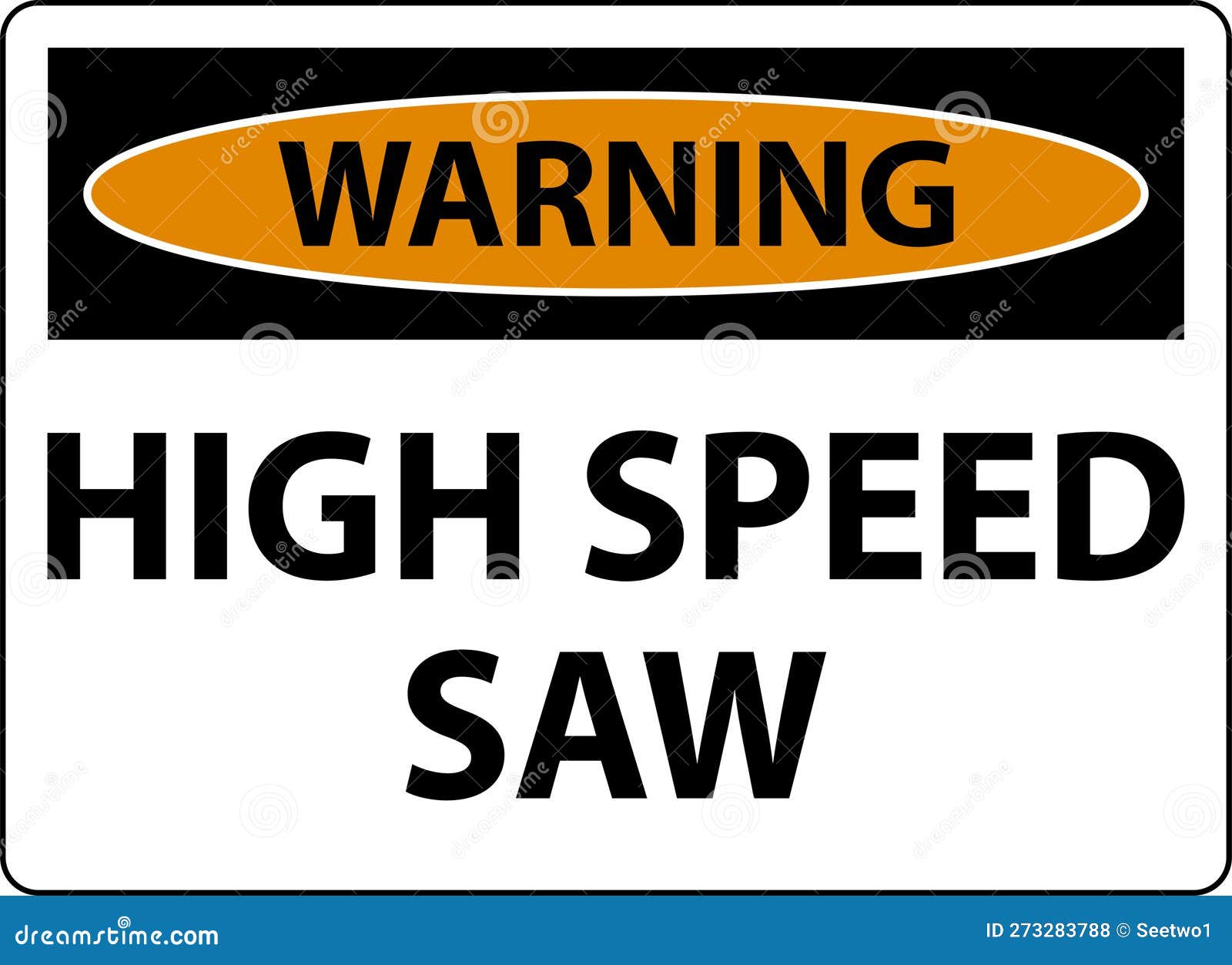 Warning Sign High Speed Saw on White Background Stock Vector ...