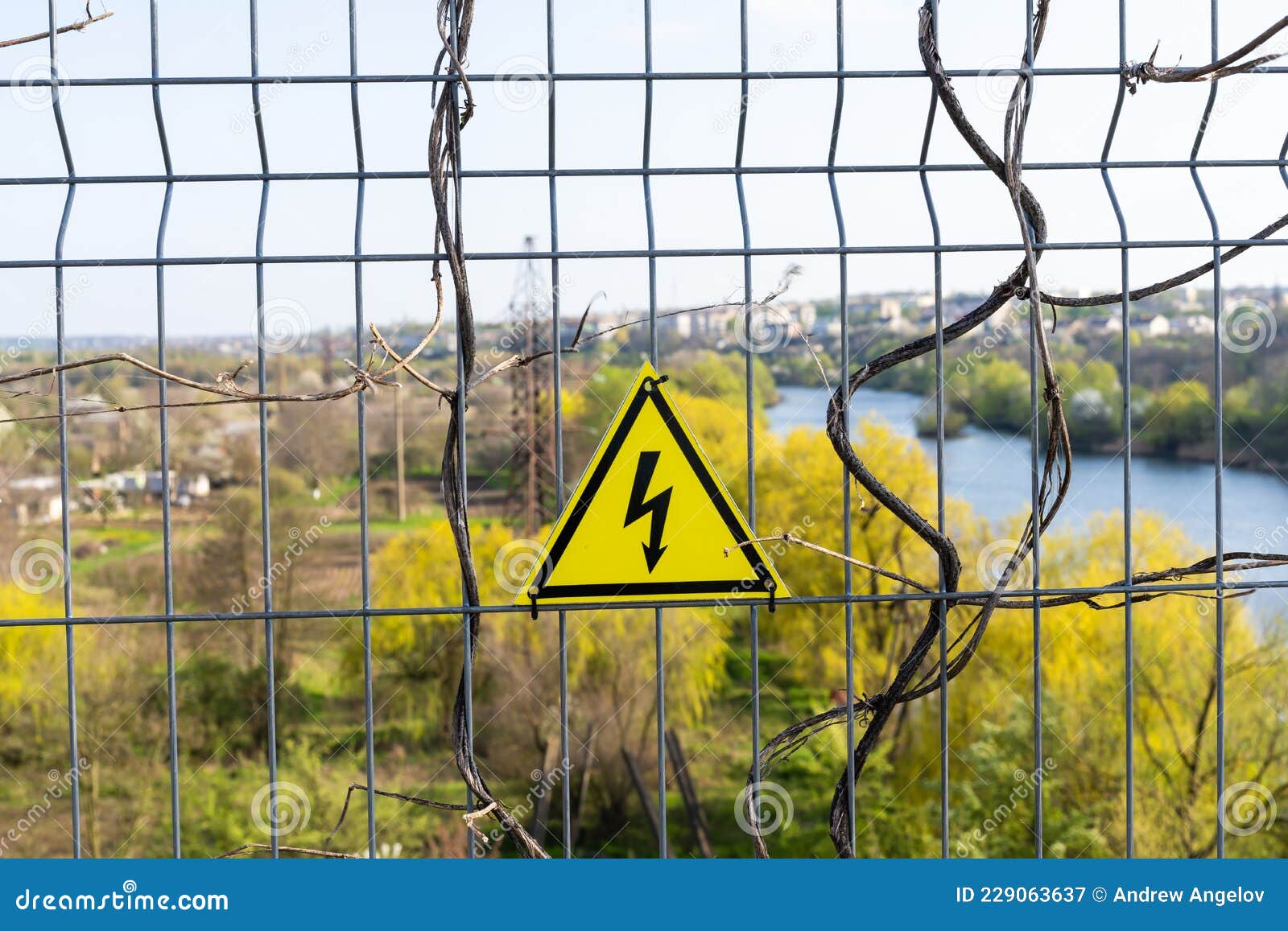 Warning Sign High Voltage Danger To Life. Stock Image - Image of danger ...
