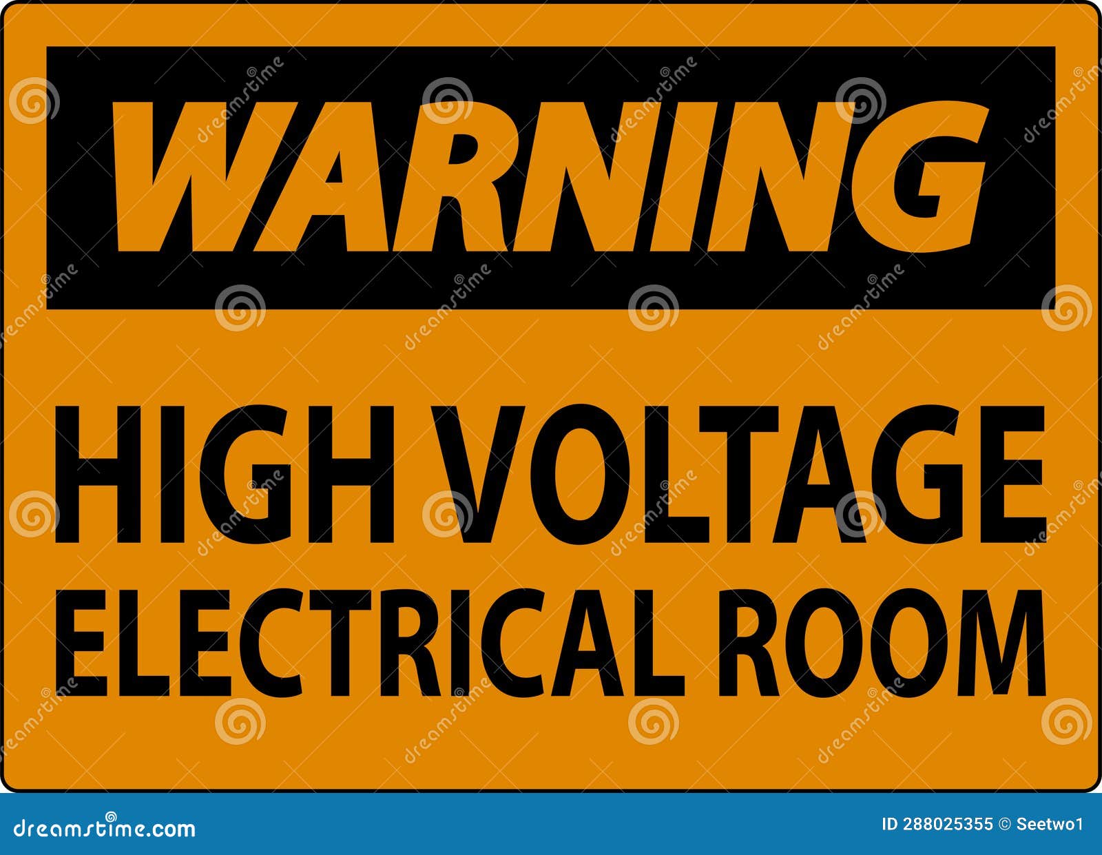 Warning Sign High Voltage - Electrical Room Stock Vector - Illustration ...