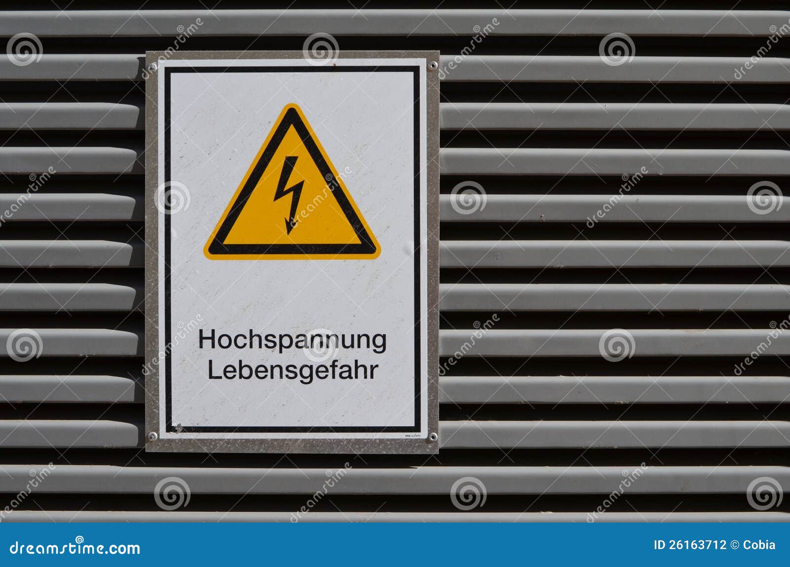 Warning Sign: High Voltage! Risk of Death! Stock Photo - Image of ...