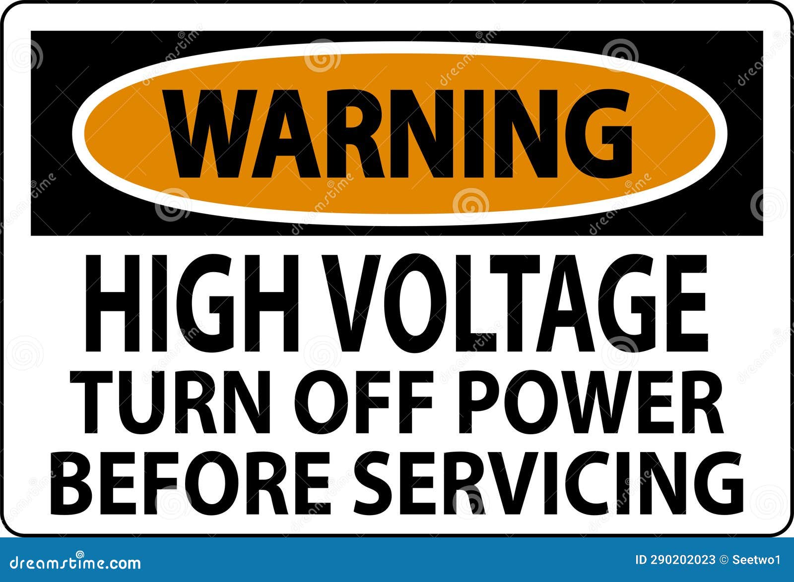 Warning Sign High Voltage Turn Off Power before Servicing Stock Vector ...