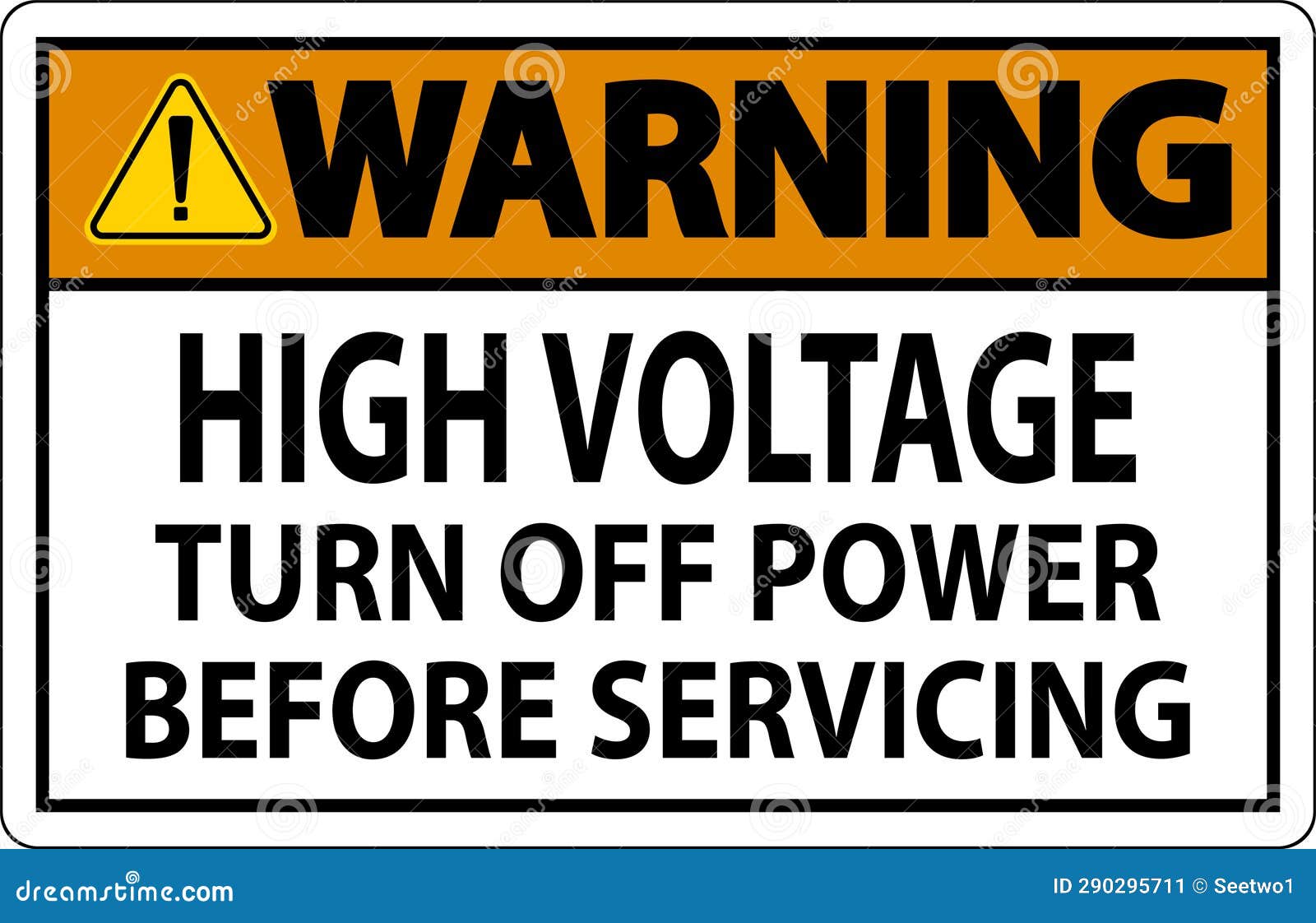 Warning Sign High Voltage Turn Off Power before Servicing Stock Vector ...