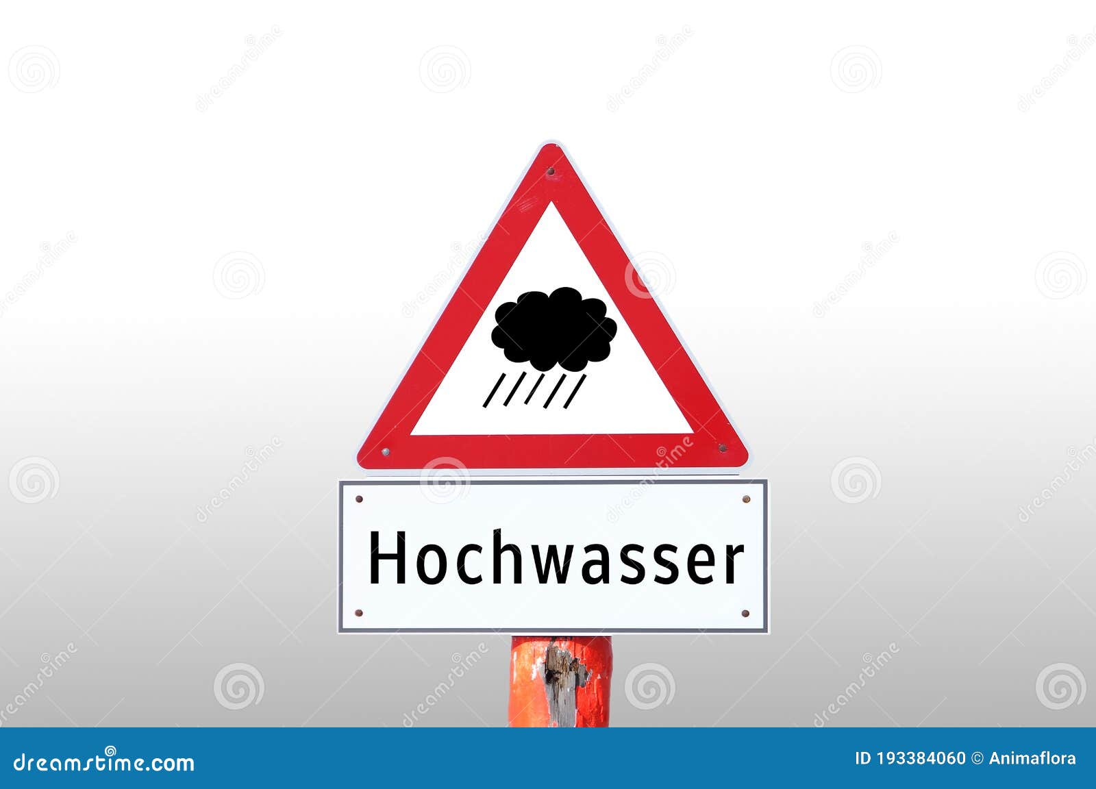 Warning sign high water stock photo. Image of weather - 193384060