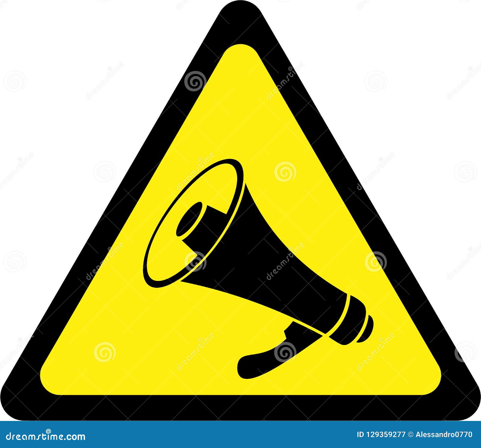 Warning sign with Horn stock illustration. Illustration of transport ...