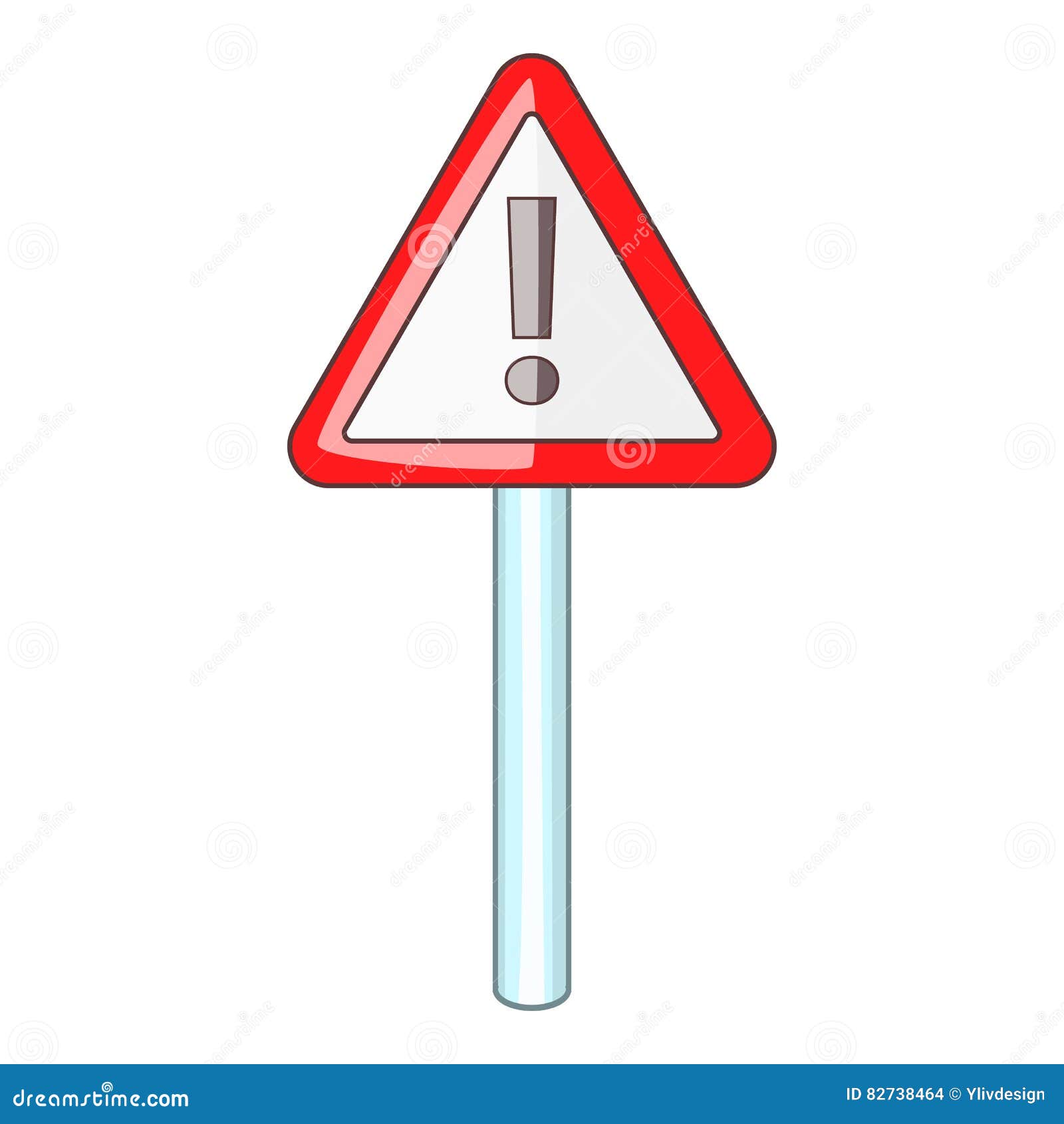 Warning Sign Icon, Cartoon Style Stock Vector - Illustration of ...