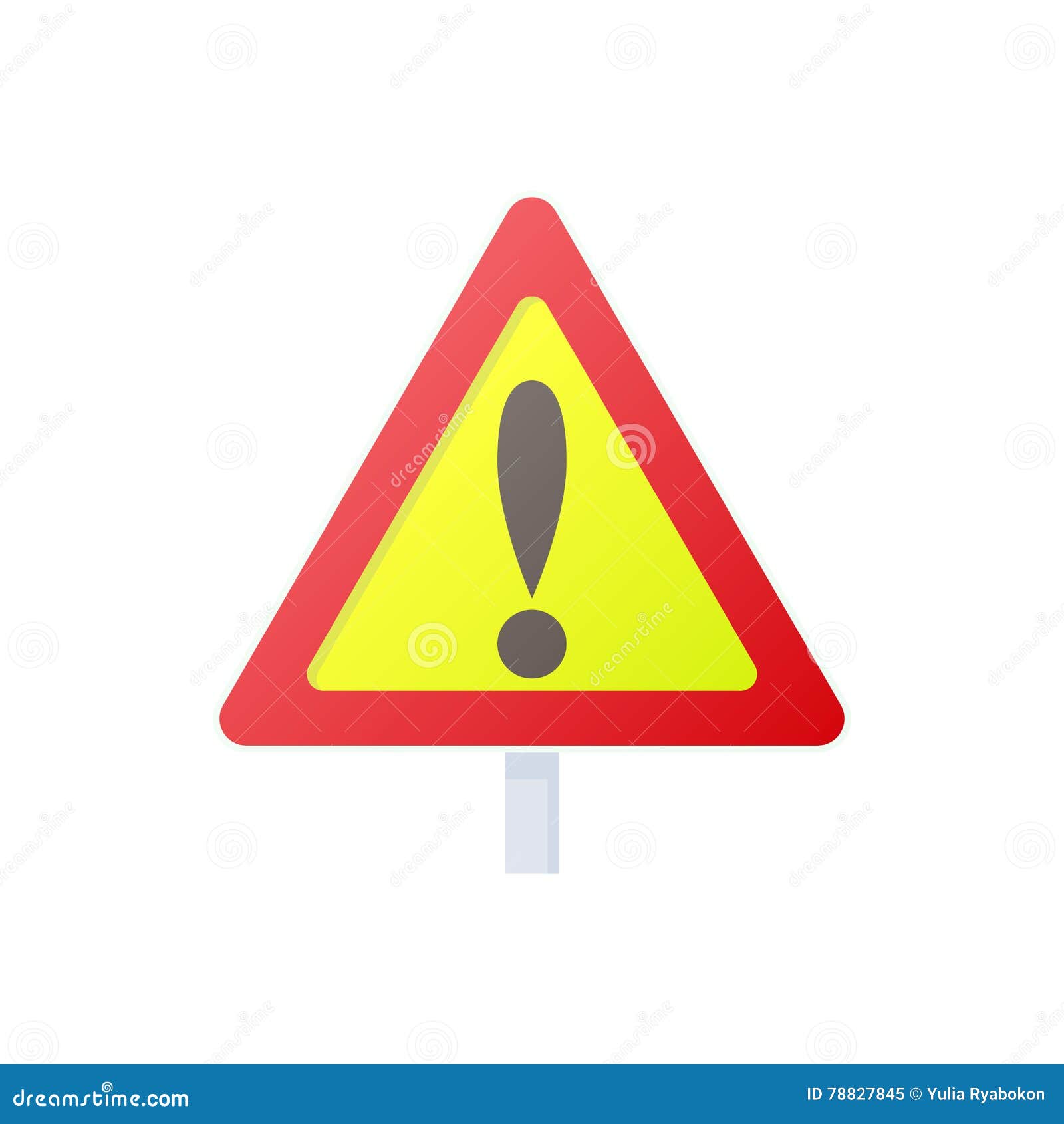 Warning Sign Icon, Cartoon Style Stock Vector - Illustration of safety ...