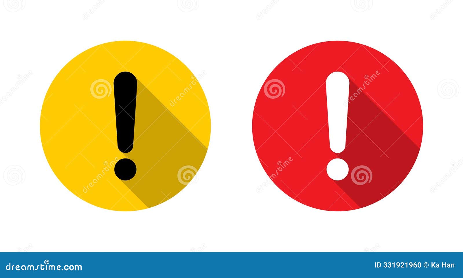 Warning Sign Icon with Long Shadow. Danger, Caution Symbol Stock ...