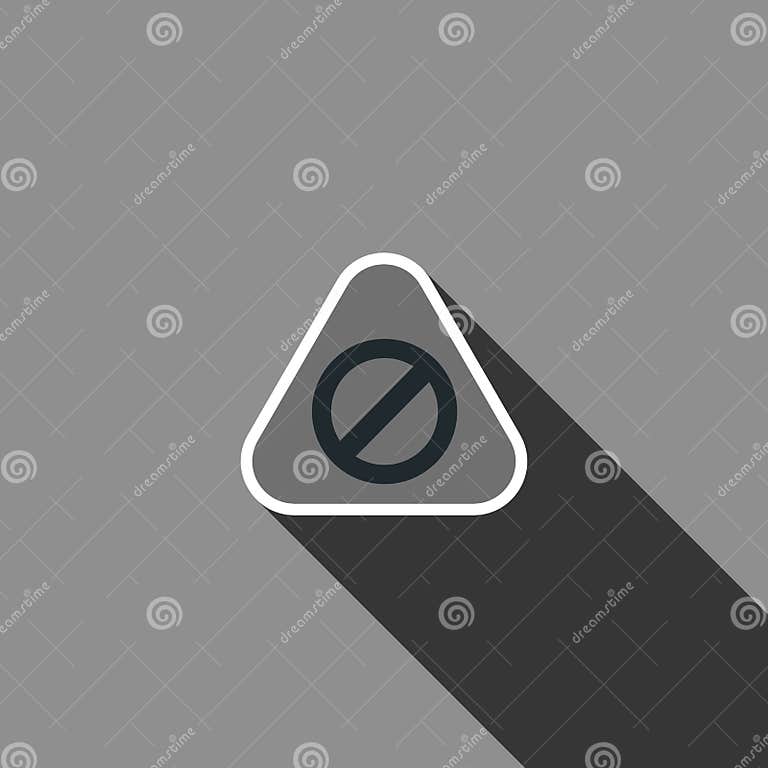 Warning Sign Icon with Long Shadow. Vector Illustration Stock Vector ...
