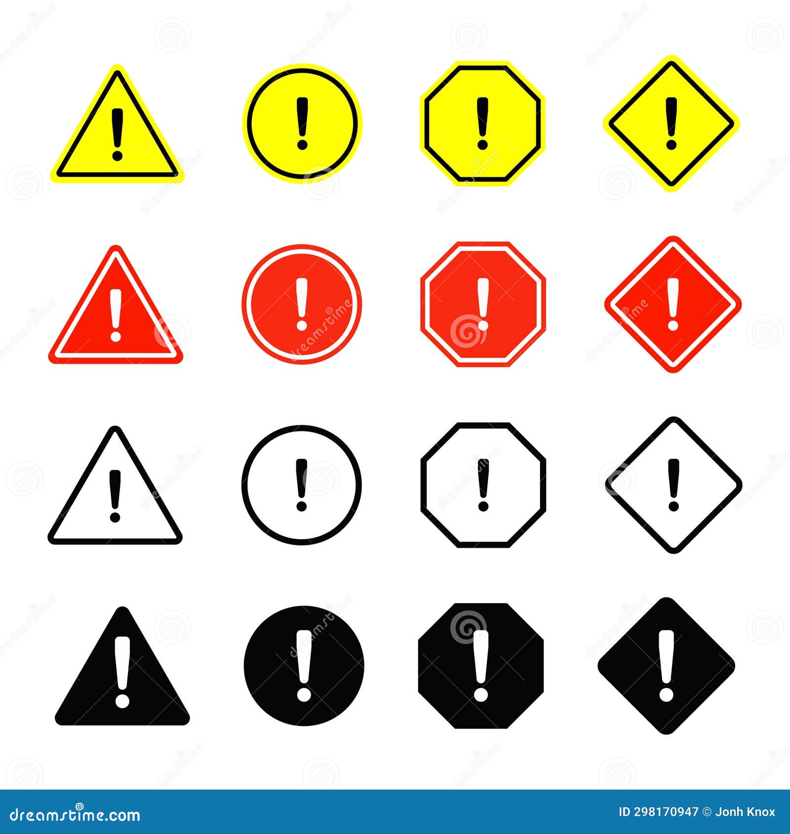 Warning Sign Icon Set. Alert Icon Set Stock Vector - Illustration of ...