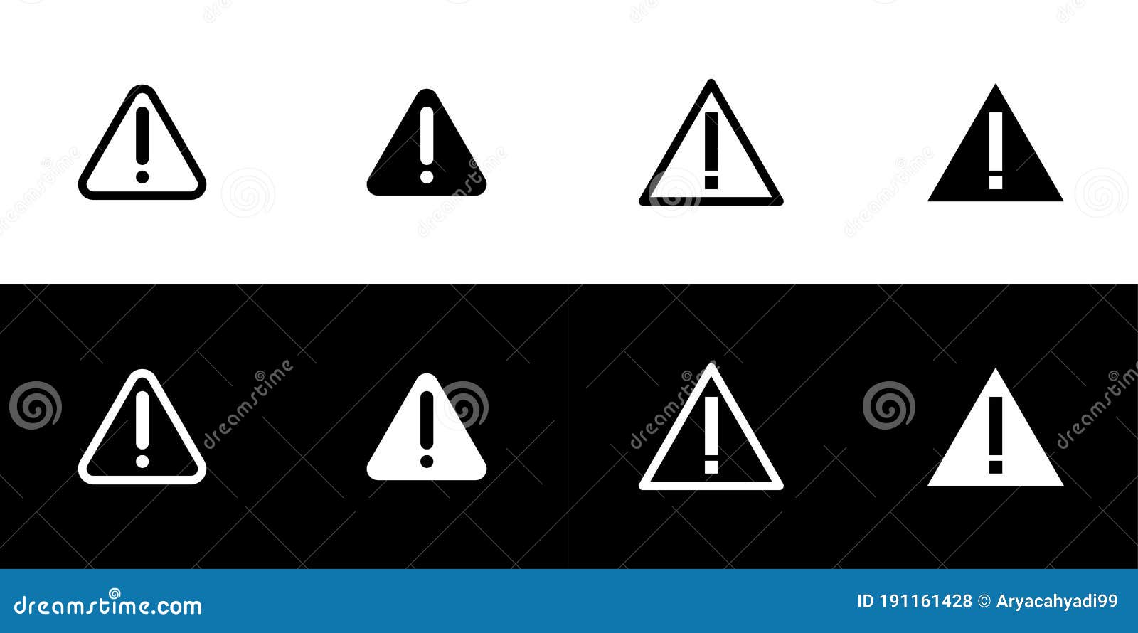 Warning Sign Icon Set. Problem, Failure, and Error Stock Vector ...