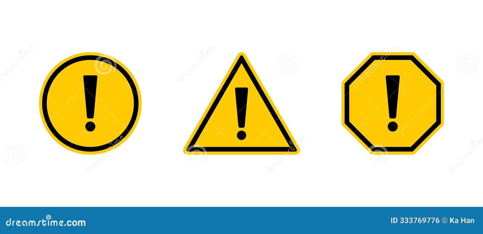 Warning Sign Icon Set in Generic Style. Danger Caution Symbol Stock ...