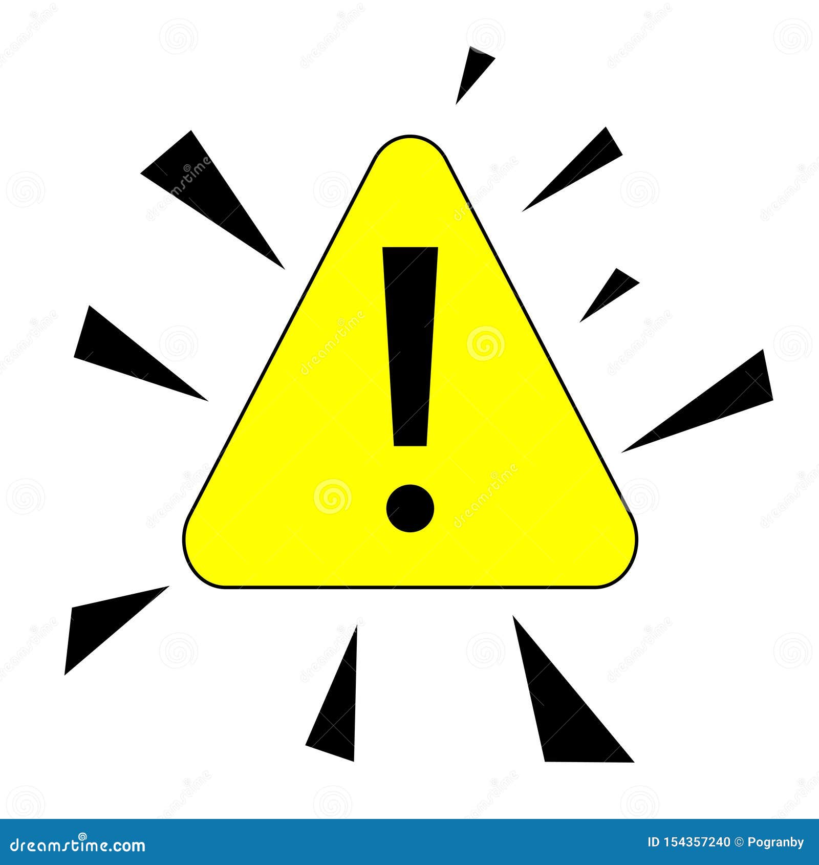 Warning Sign Icon. Simple Minimal Caution Triangle Stock Vector ...