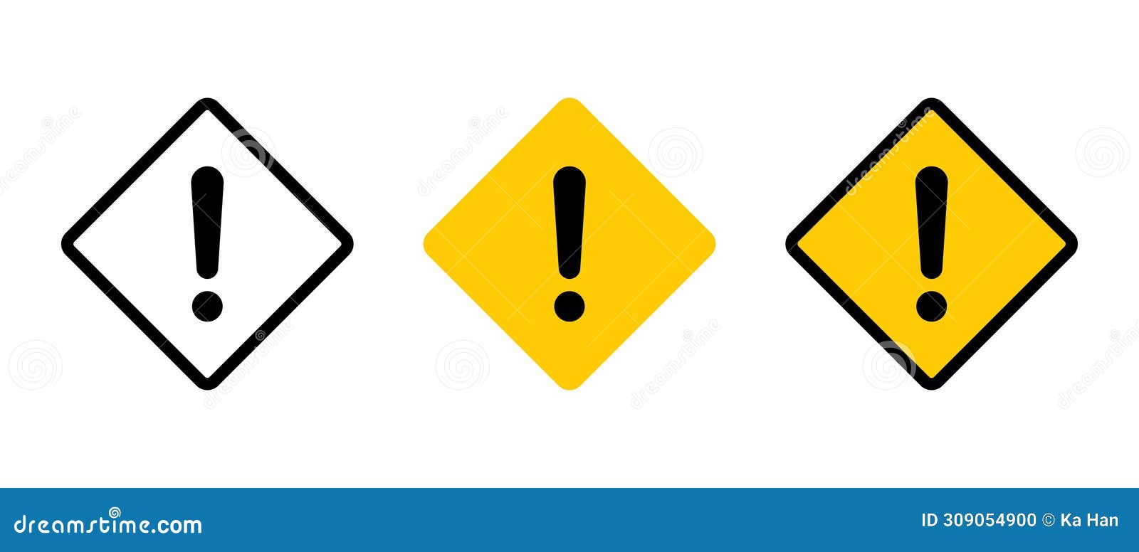 Warning Sign Icon Vector. Exclamation Mark Symbol on Square Stock ...