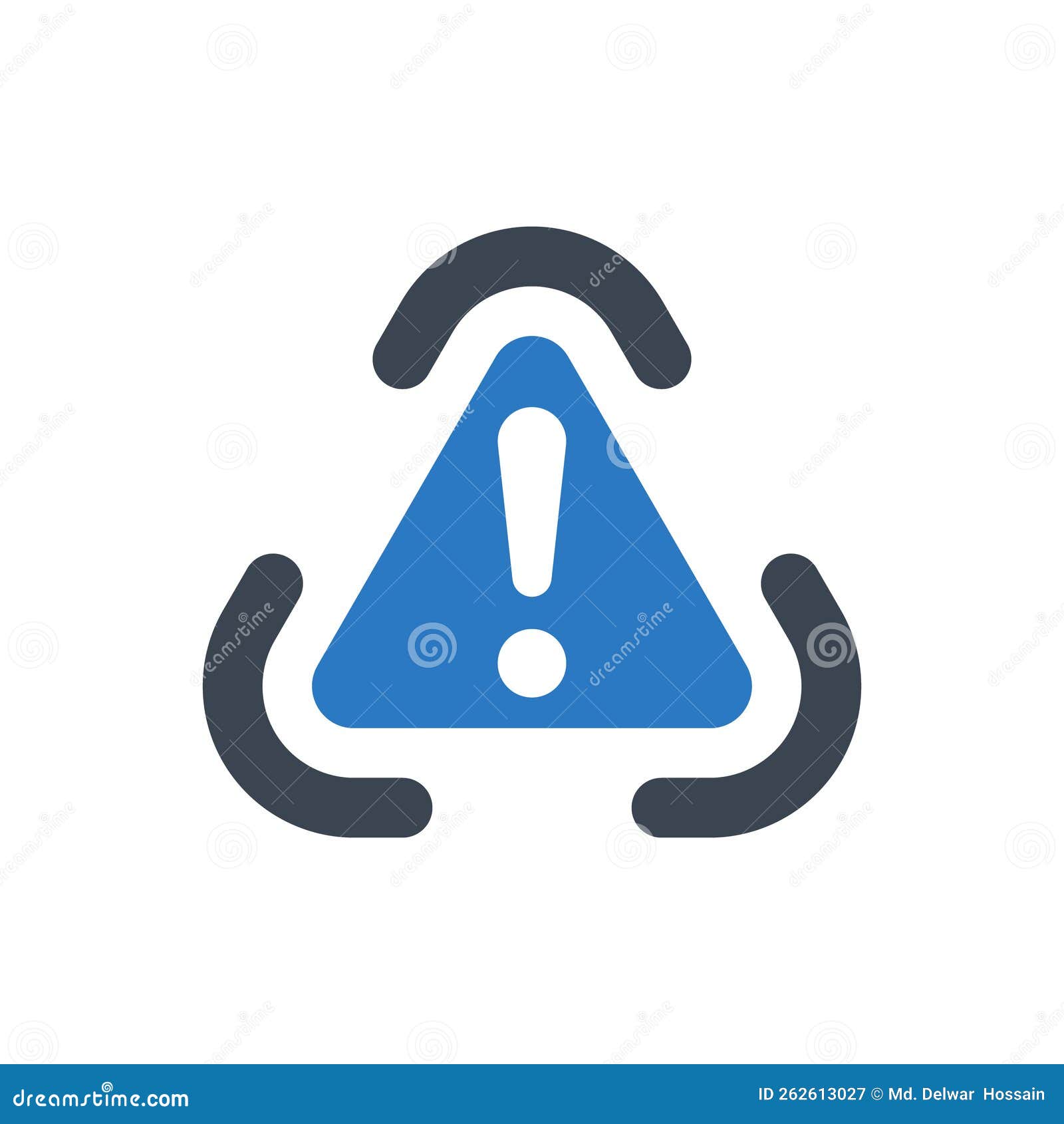 Warning sign icon stock vector. Illustration of notice - 262613027